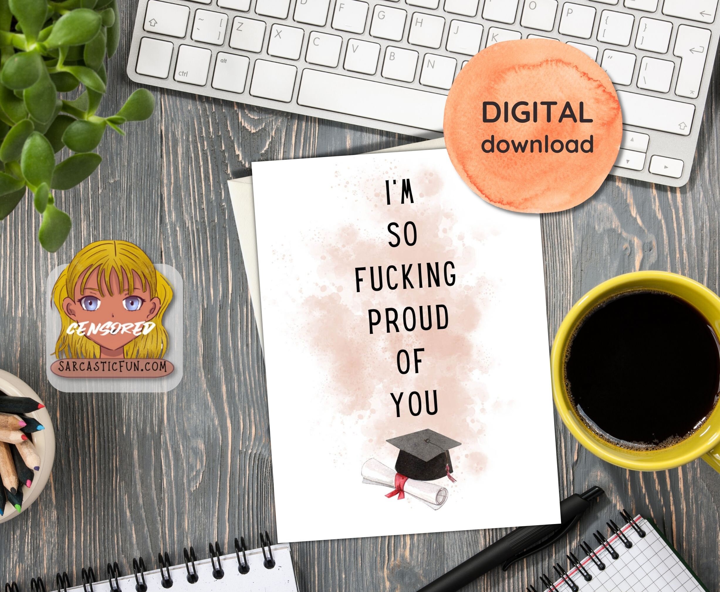 A Reason to Curse Graduation Card I'm so Fcking Proud of You Swearing ...