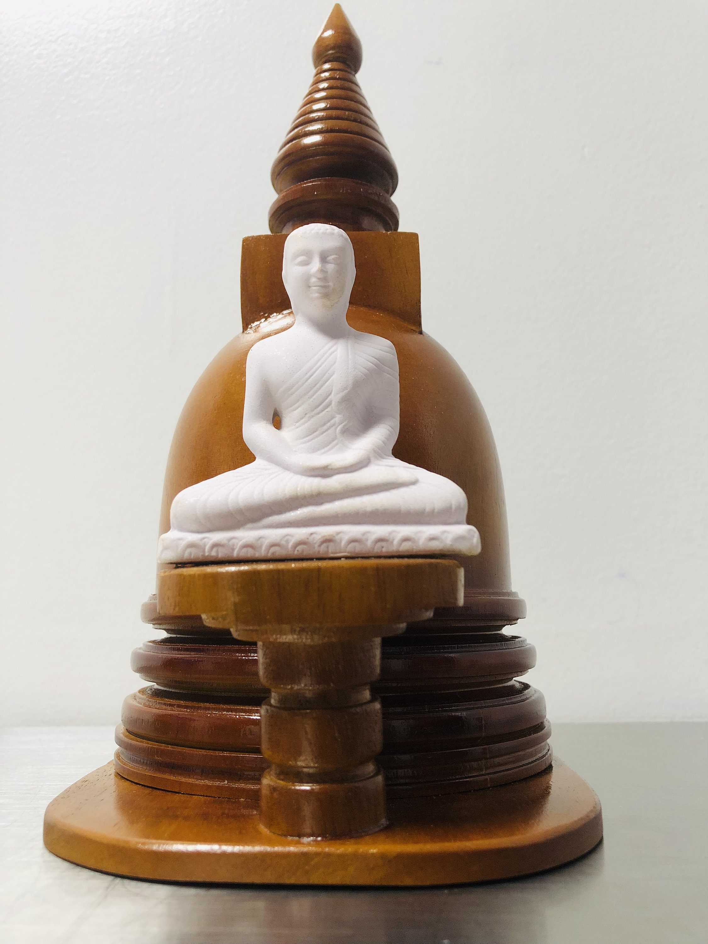 10.5inch Wood Sculpture Small Buddhist Statue Home Decoration ...