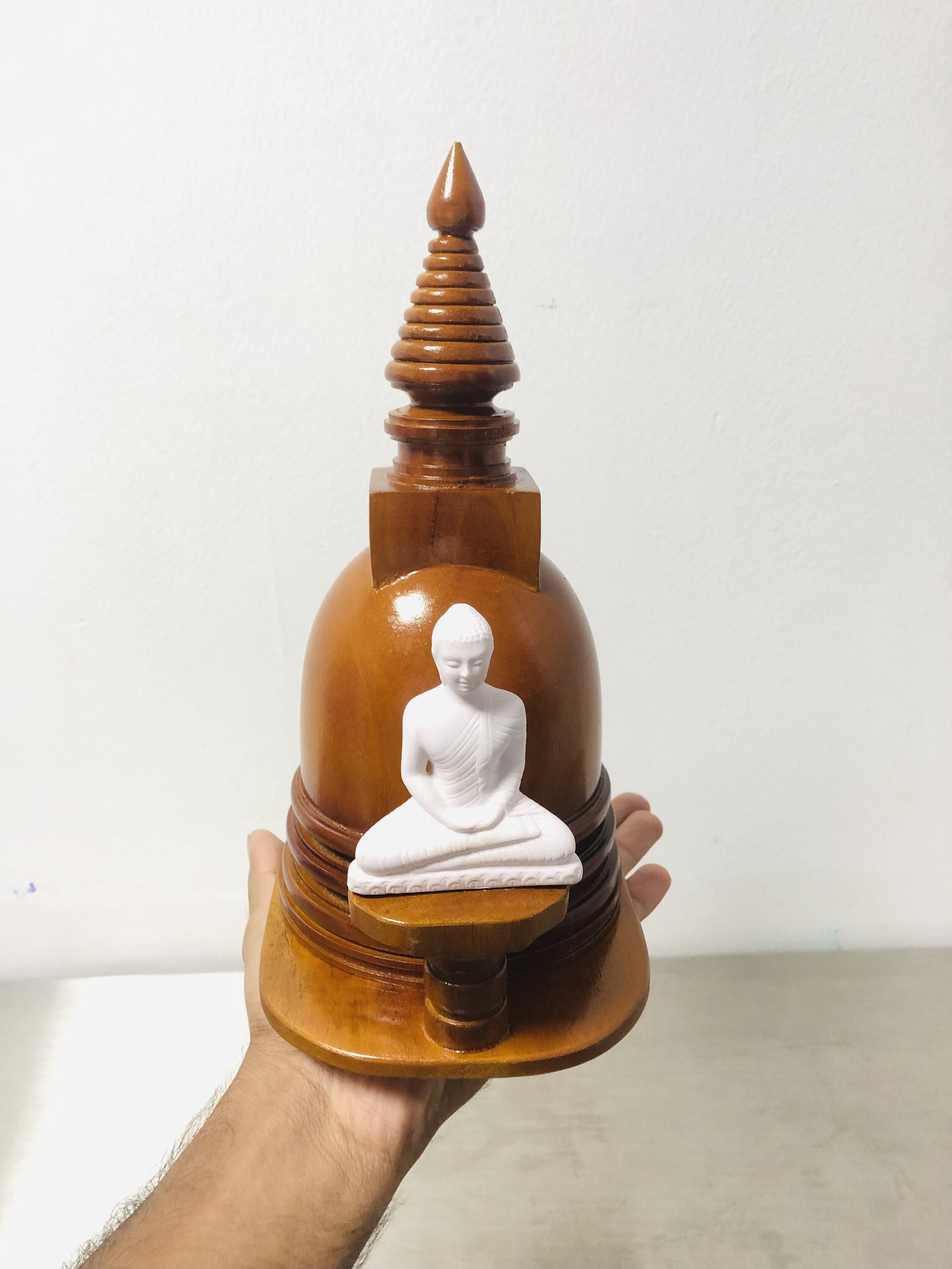 10.5inch Wood Sculpture Small Buddhist Statue Home Decoration ...