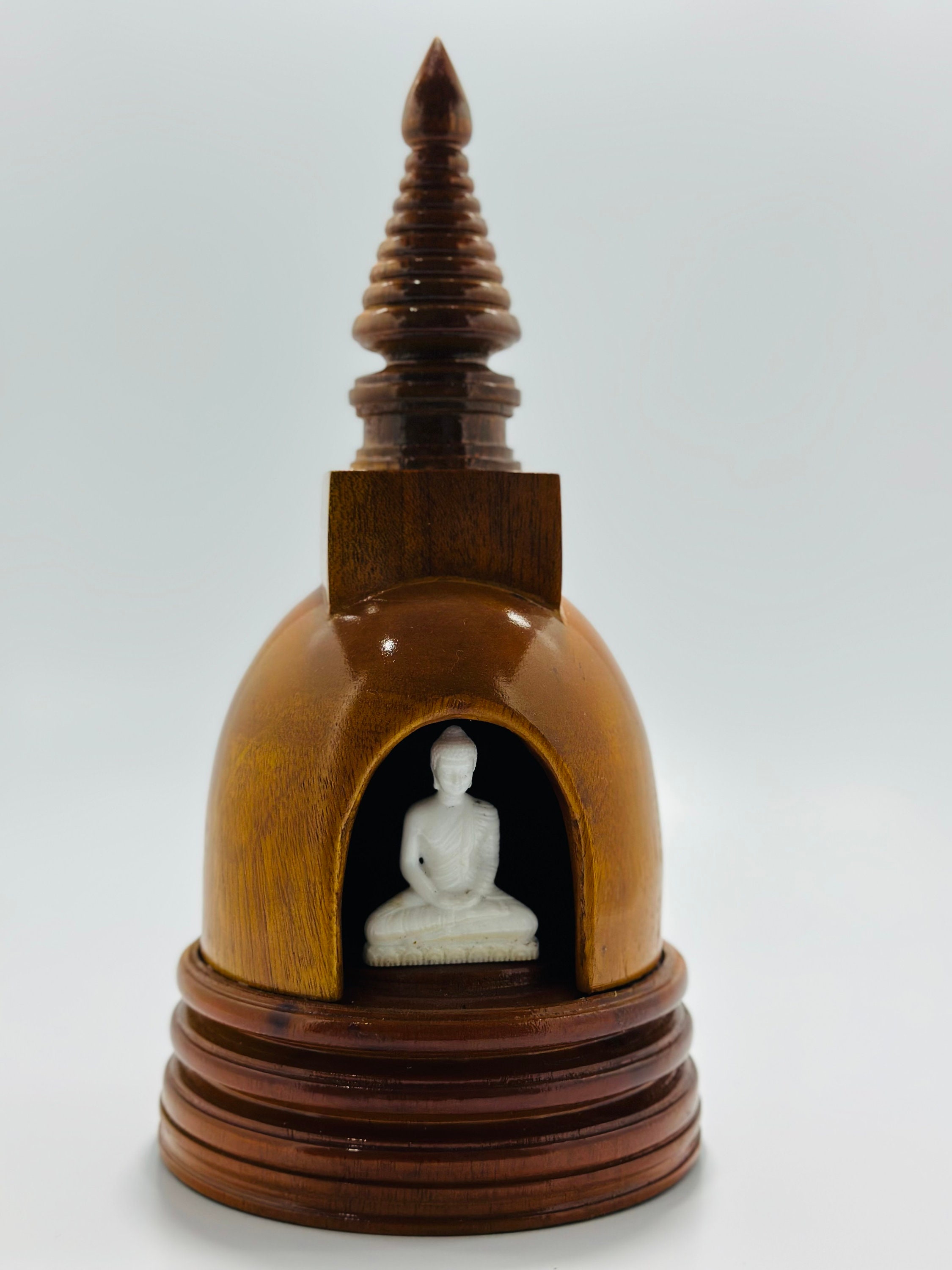 Buddha Souvenir Tabletop Decor Wood Reminder Art Buddhist Stupa ...