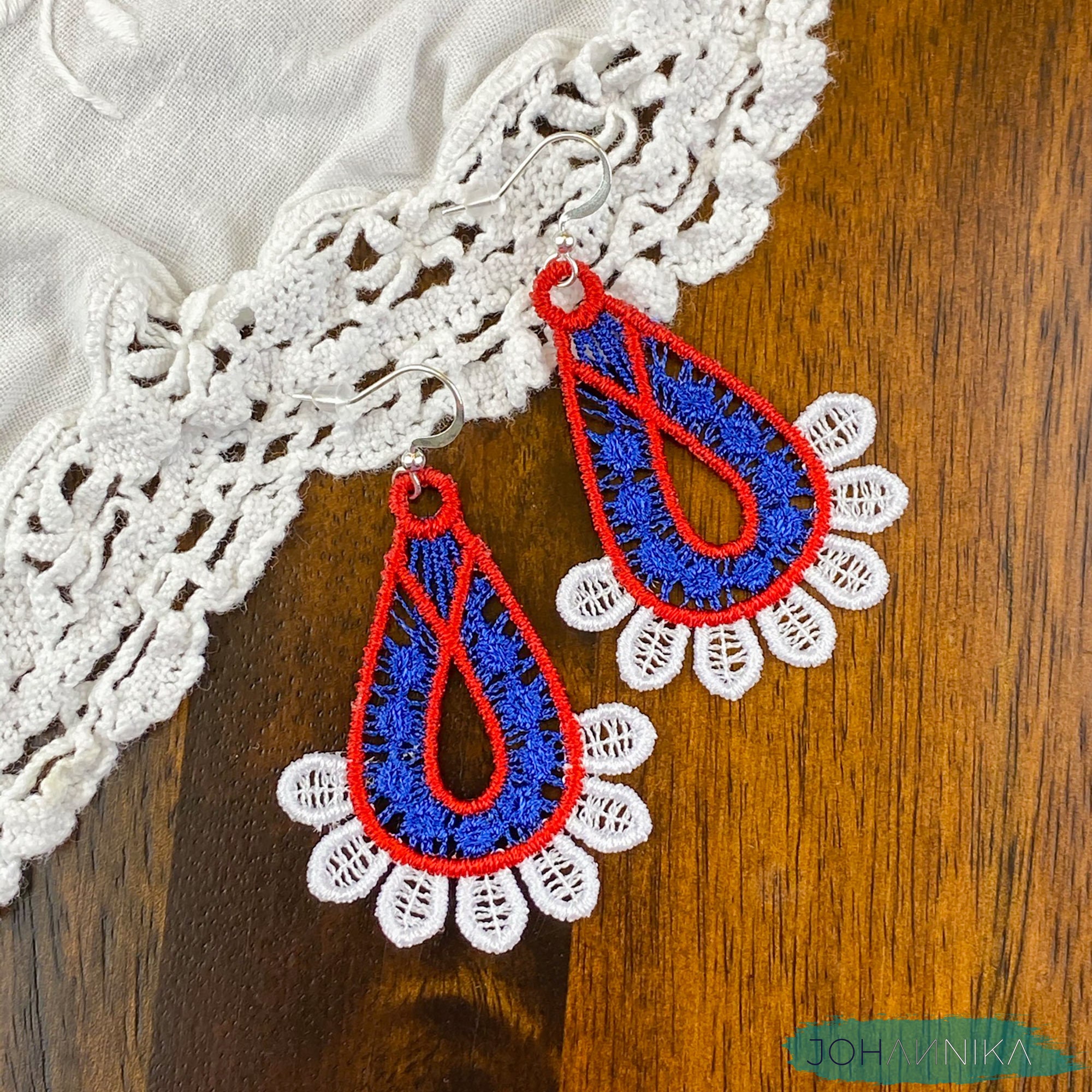 Slovak Czech Lace Earrings Handmade Slovakia Folk Gift - Etsy Sweden