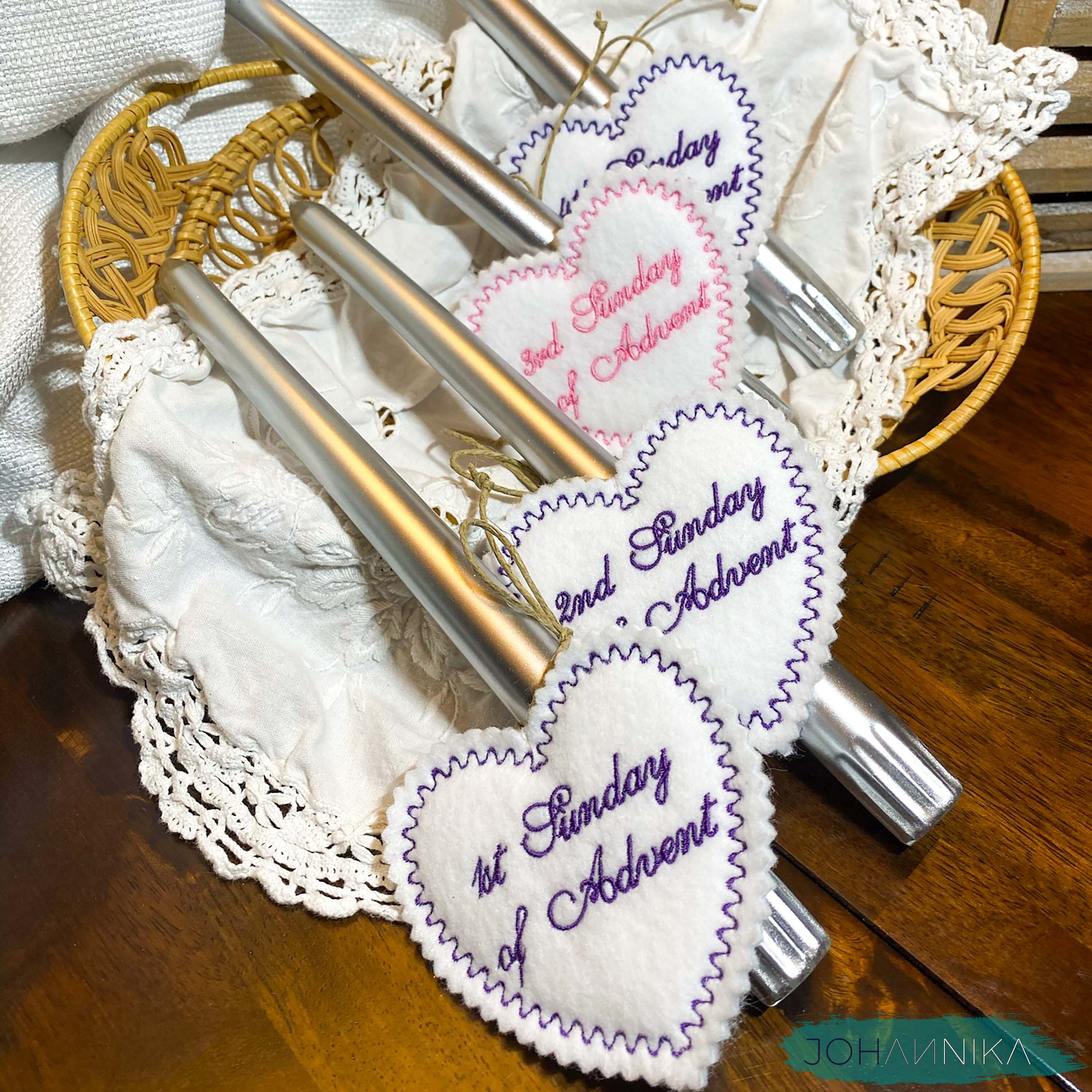Personalized Handmade Advent Candle Tags Purple and Pink - Etsy