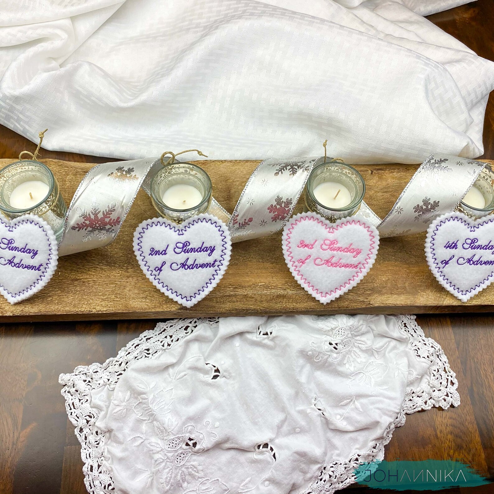 Personalized Handmade Advent Candle Tags Purple and Pink - Etsy