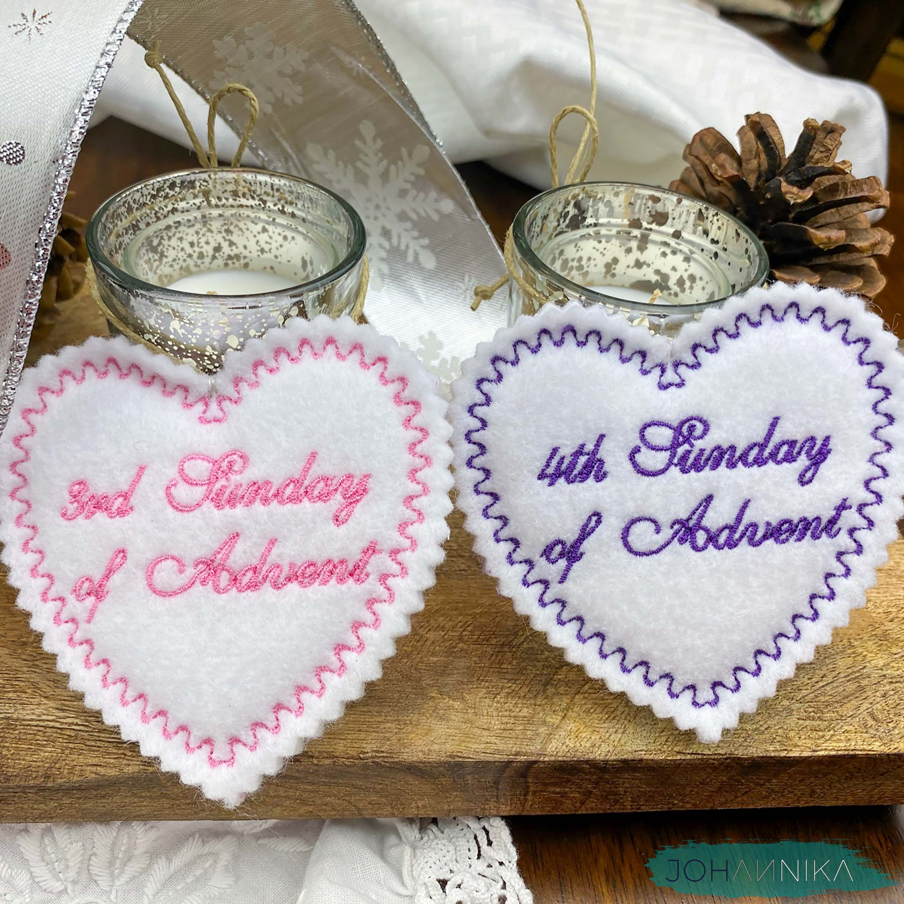Personalized Handmade Advent Candle Tags Purple and Pink - Etsy