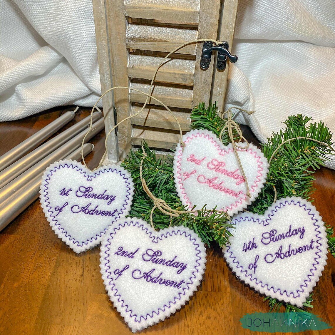 Personalized Handmade Advent Candle Tags Purple and Pink - Etsy