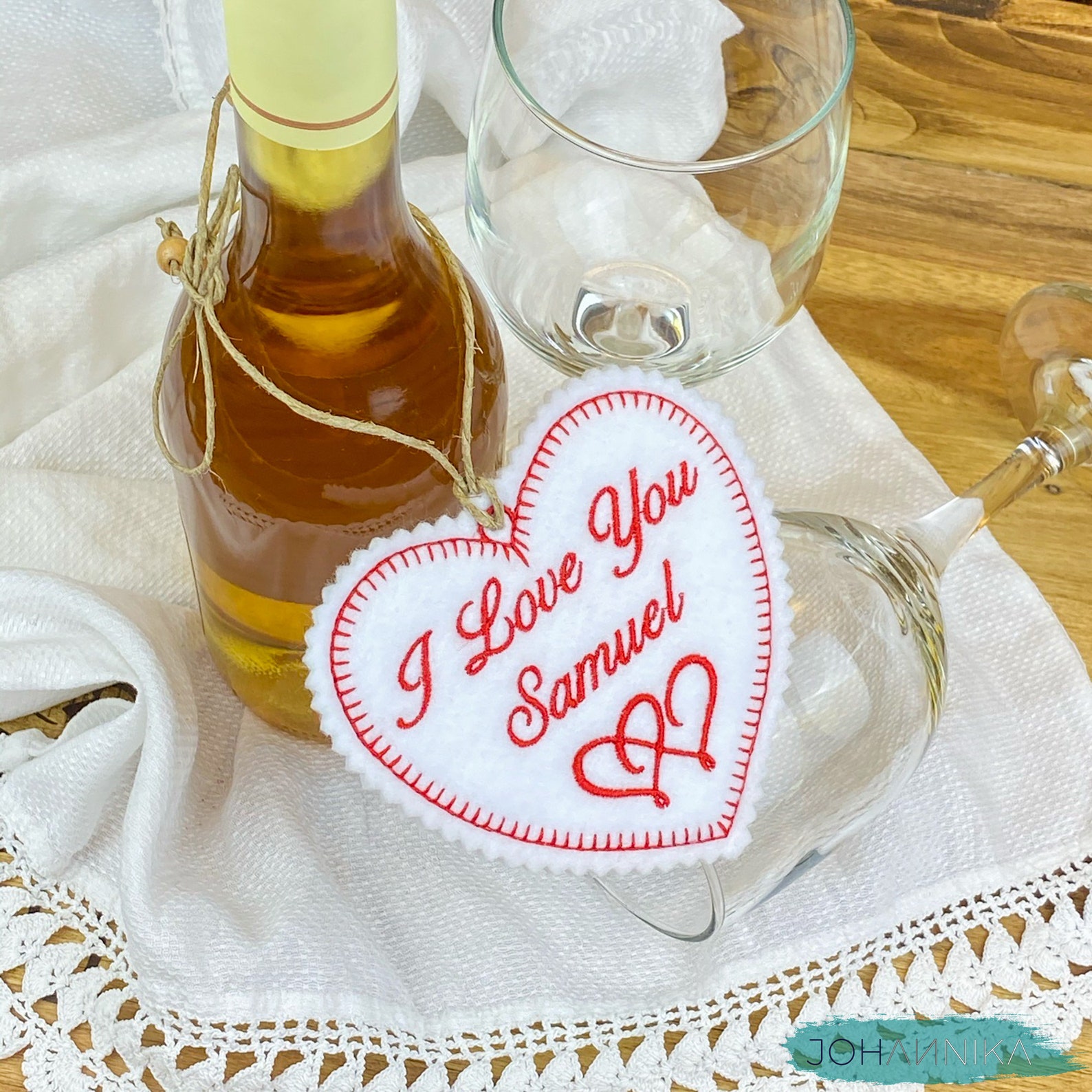 Personalized Love Message Embroidered Heart Add Your Own Text | Etsy