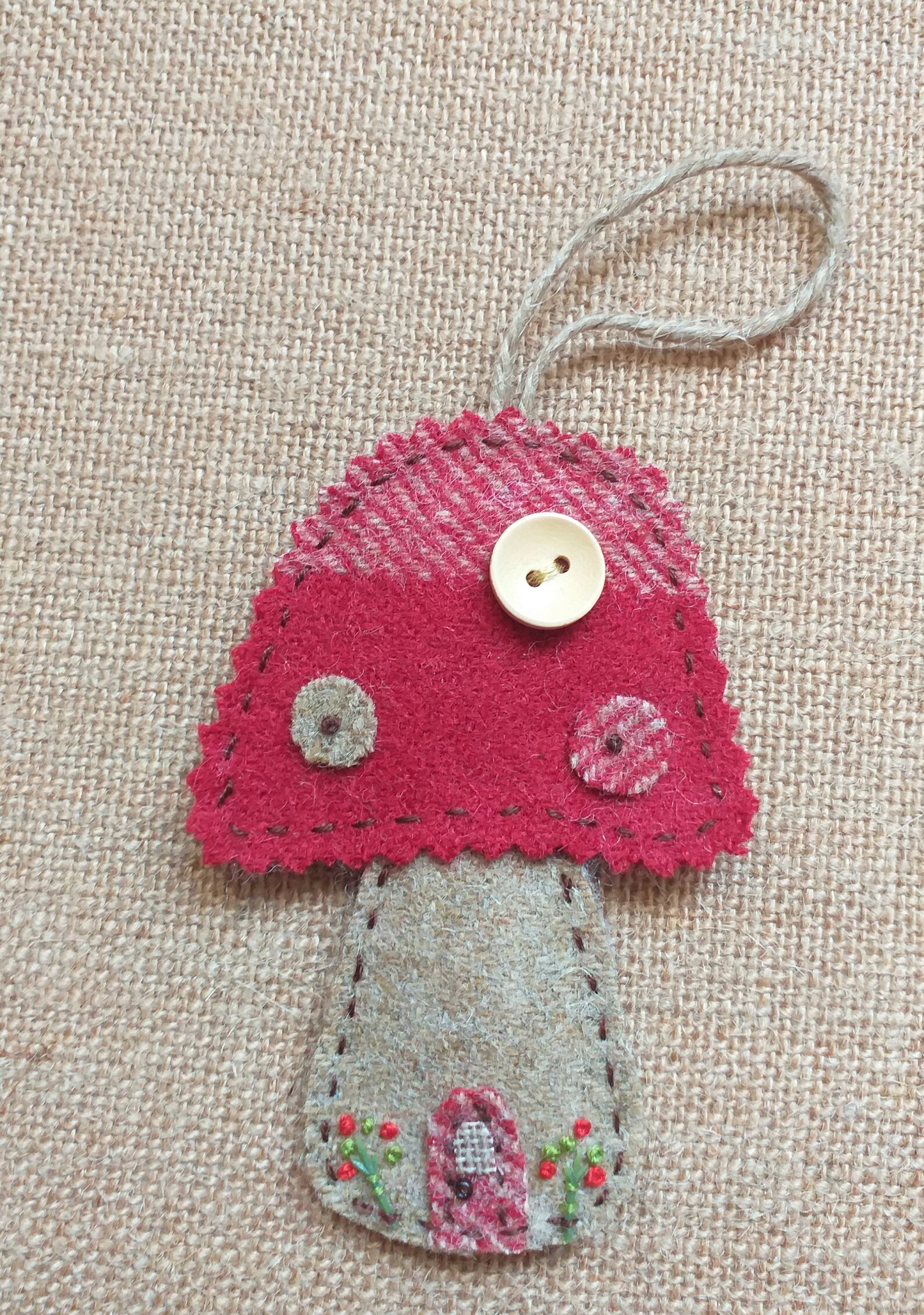 Handmade Fabric Toadstool Hanging Decoration Autumn Decor - Etsy