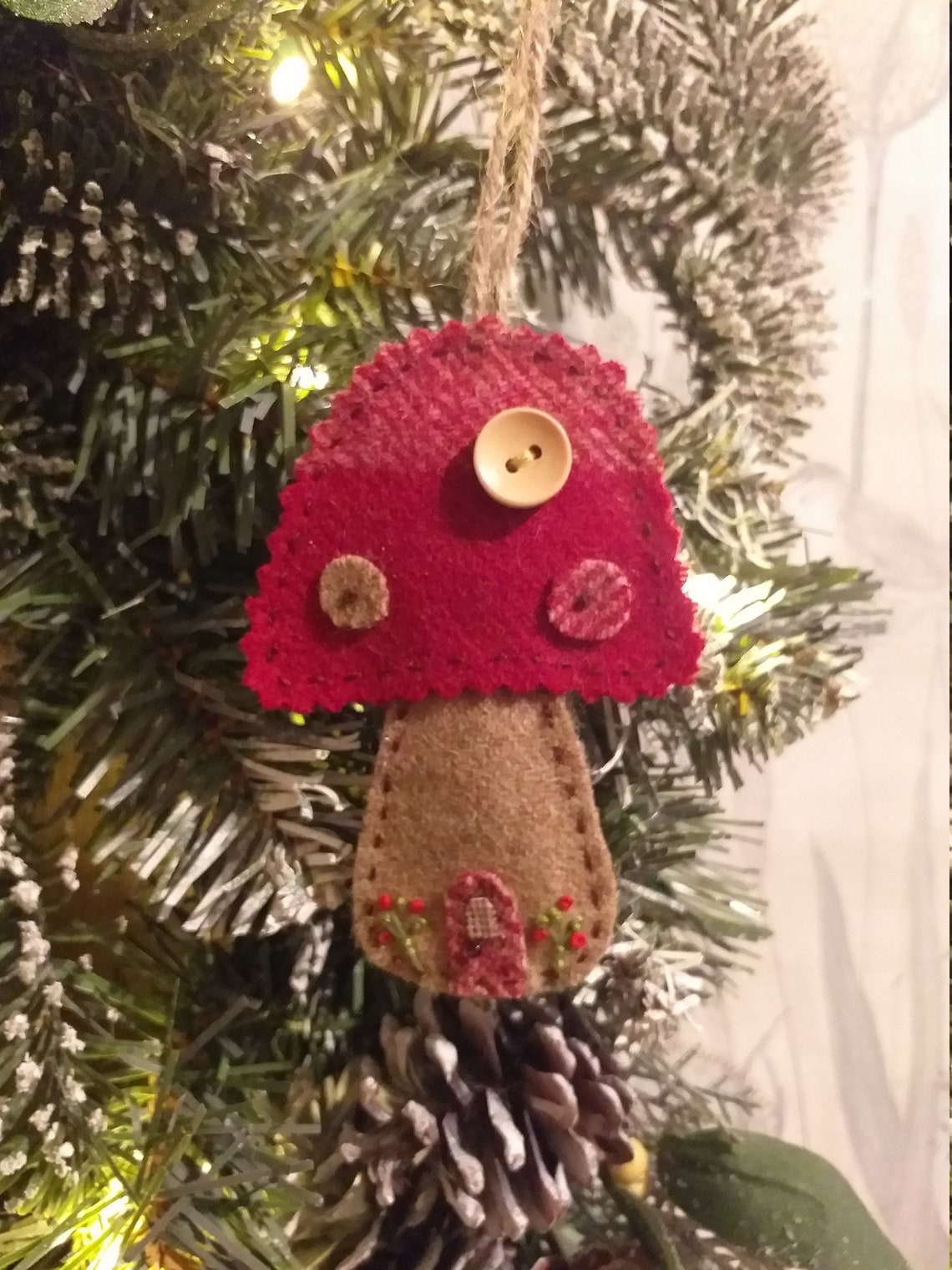 Handmade Fabric Toadstool Hanging Decoration Autumn Decor - Etsy