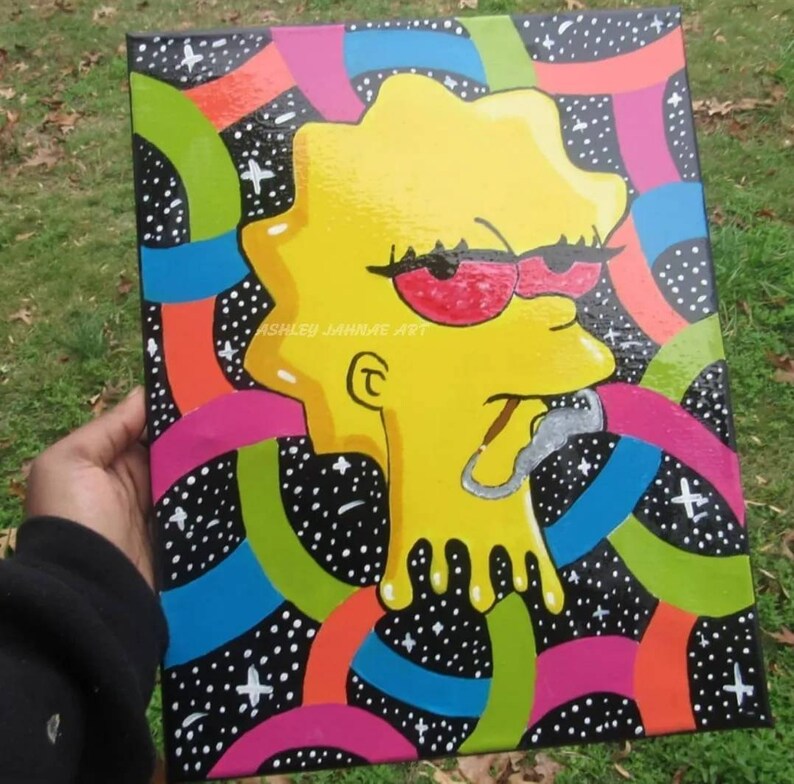 Trippy Lisa Simpson Painting prints - Etsy