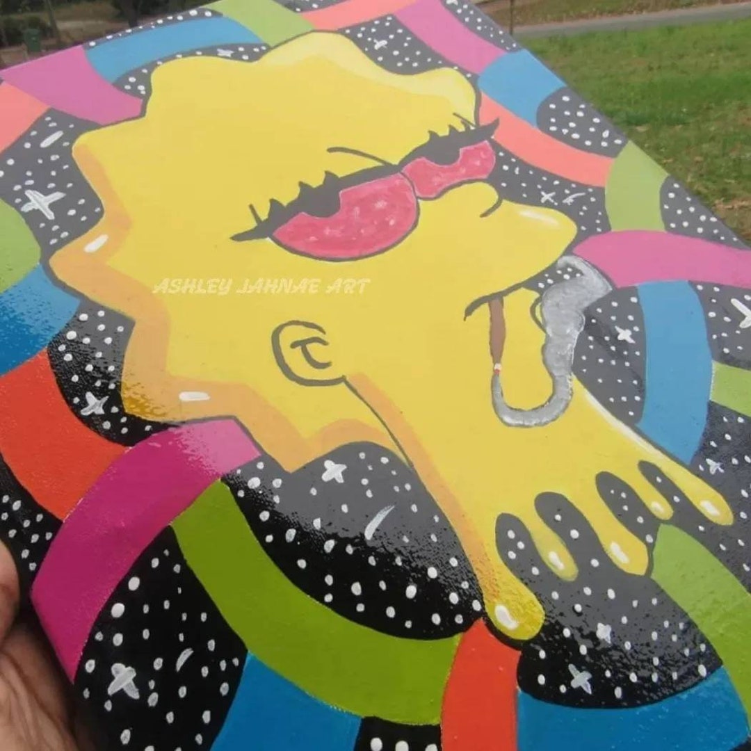 Trippy Lisa Simpson Painting prints - Etsy