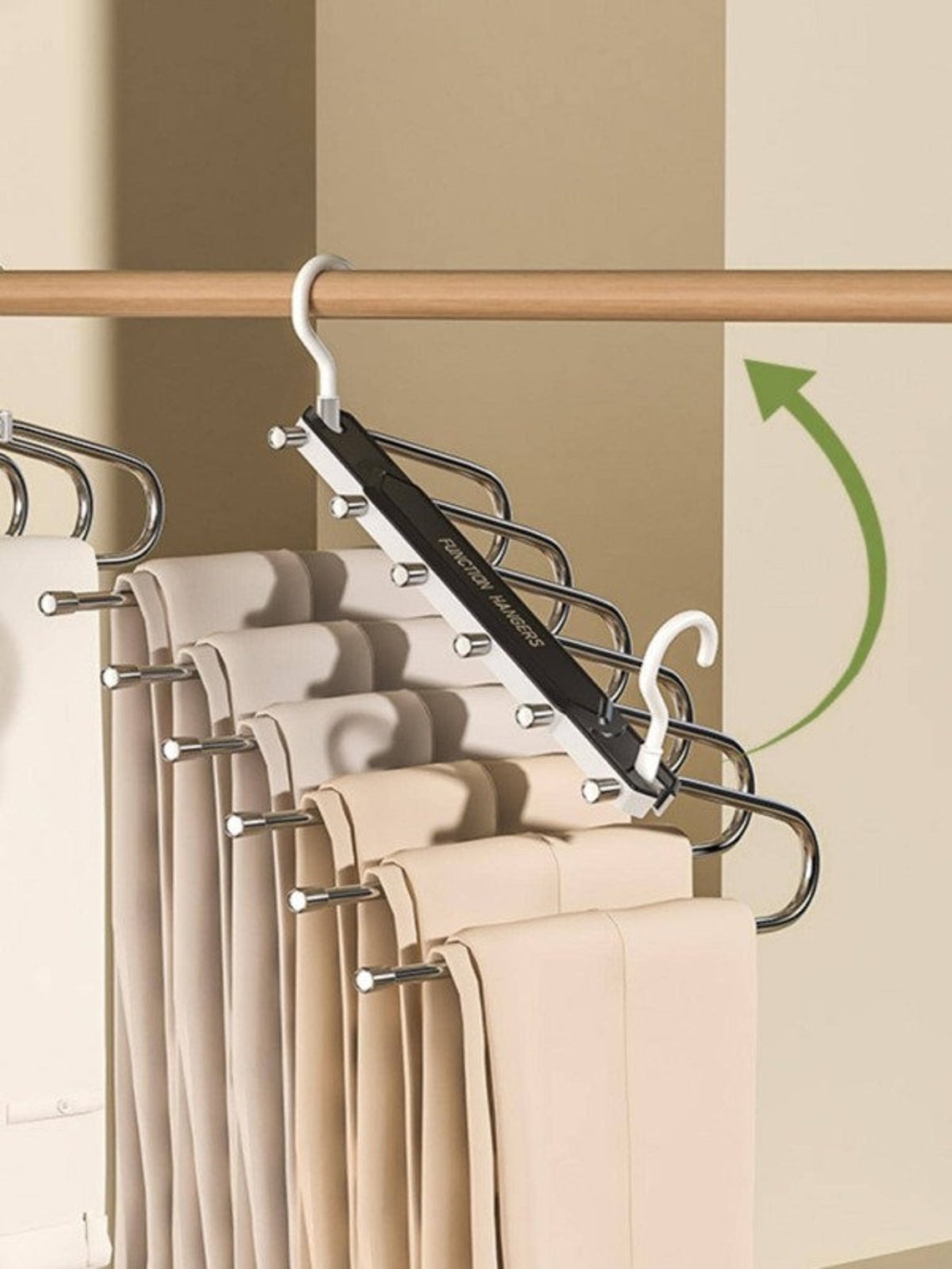 Space Saving Pants Hangers Multifunctional Pant Hangers Pants Organizer ...