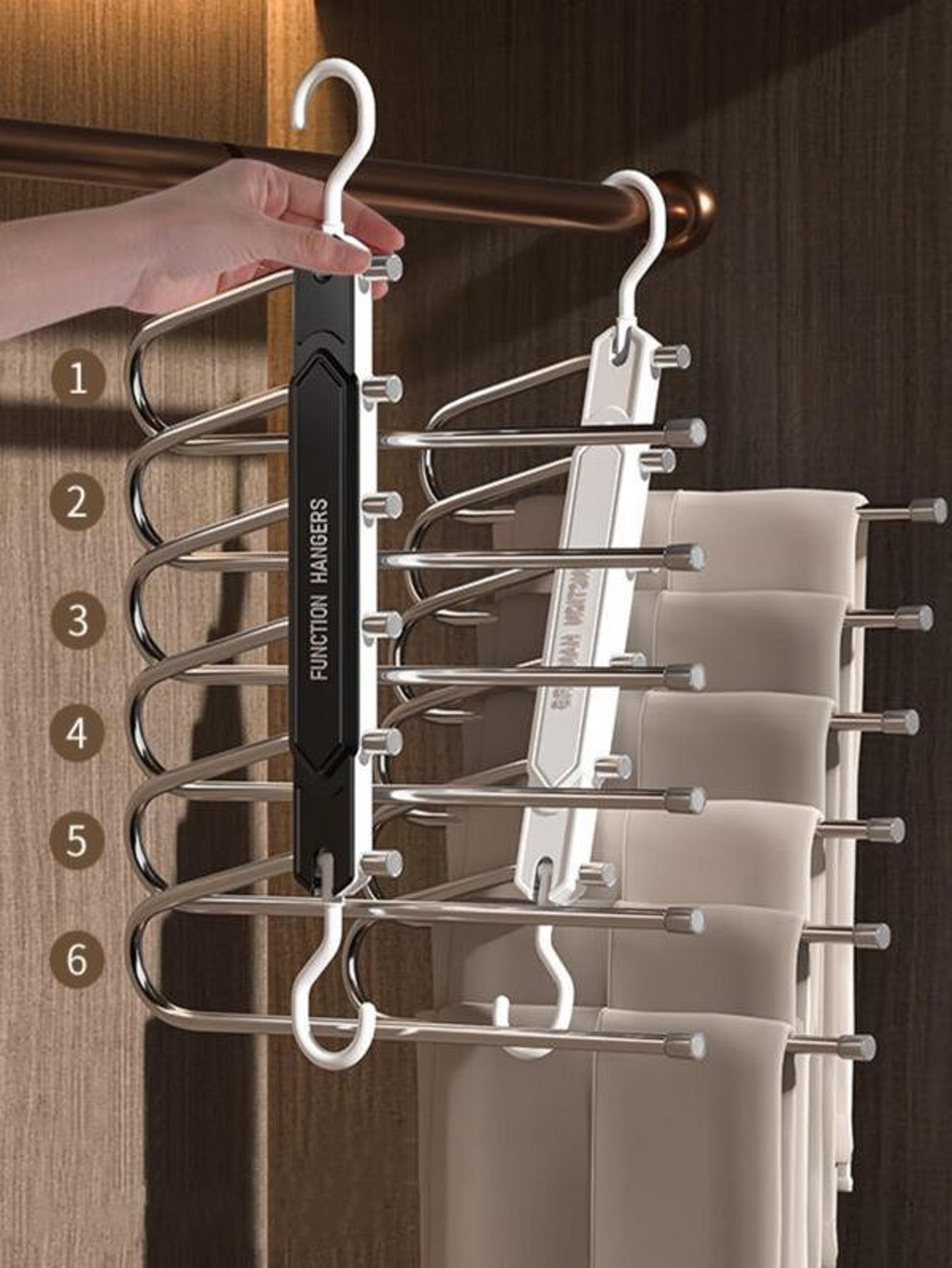 Space Saving Pants Hangers Multifunctional Pant Hangers Pants Organizer ...