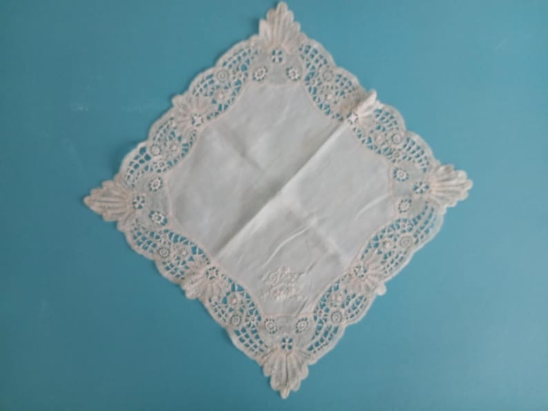 Named " Denise " A Fine Antique French Ladies Handkerchief With ...