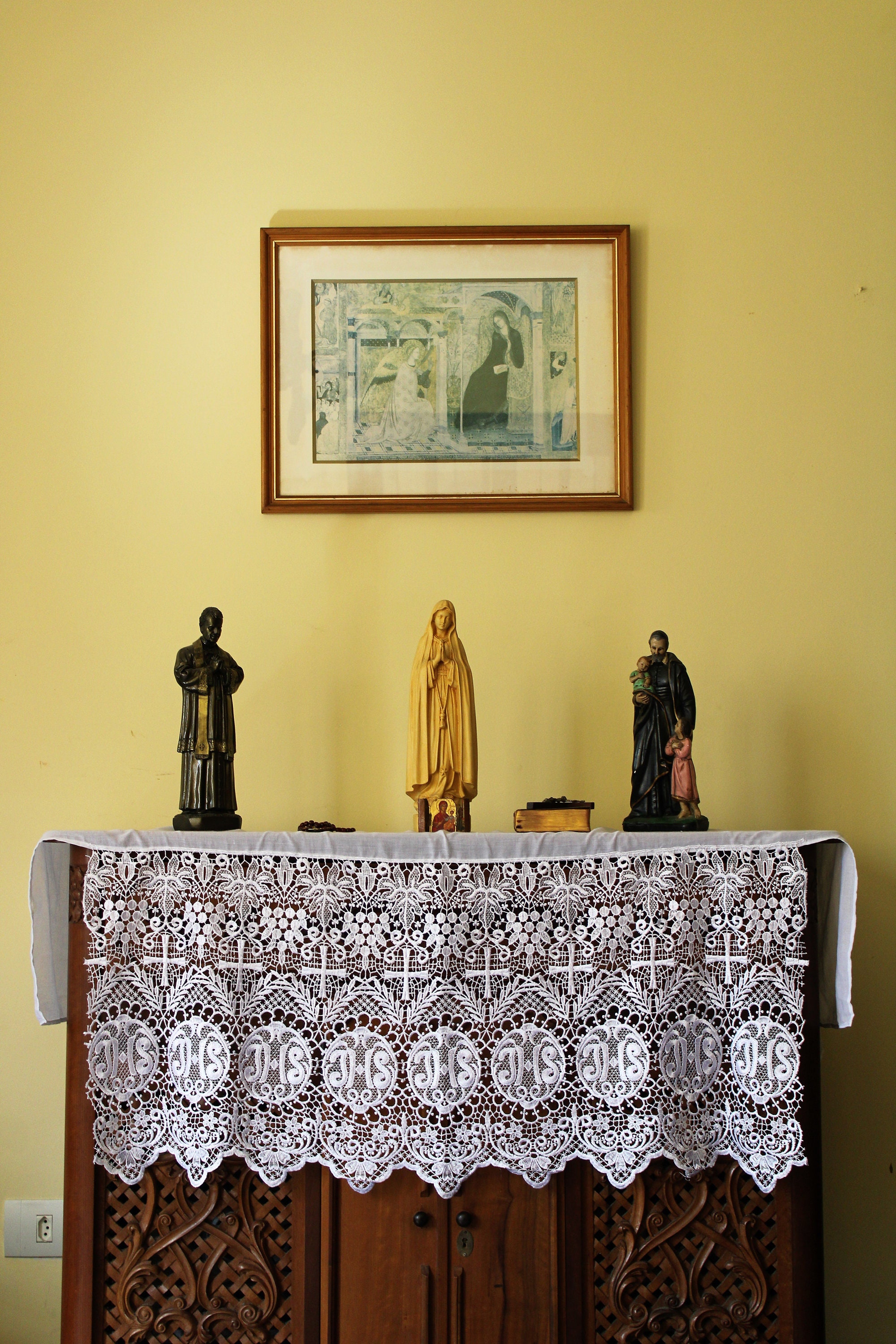 Home Altar Cloth Catholic White Liturgical Lace JHS Guipure - Etsy