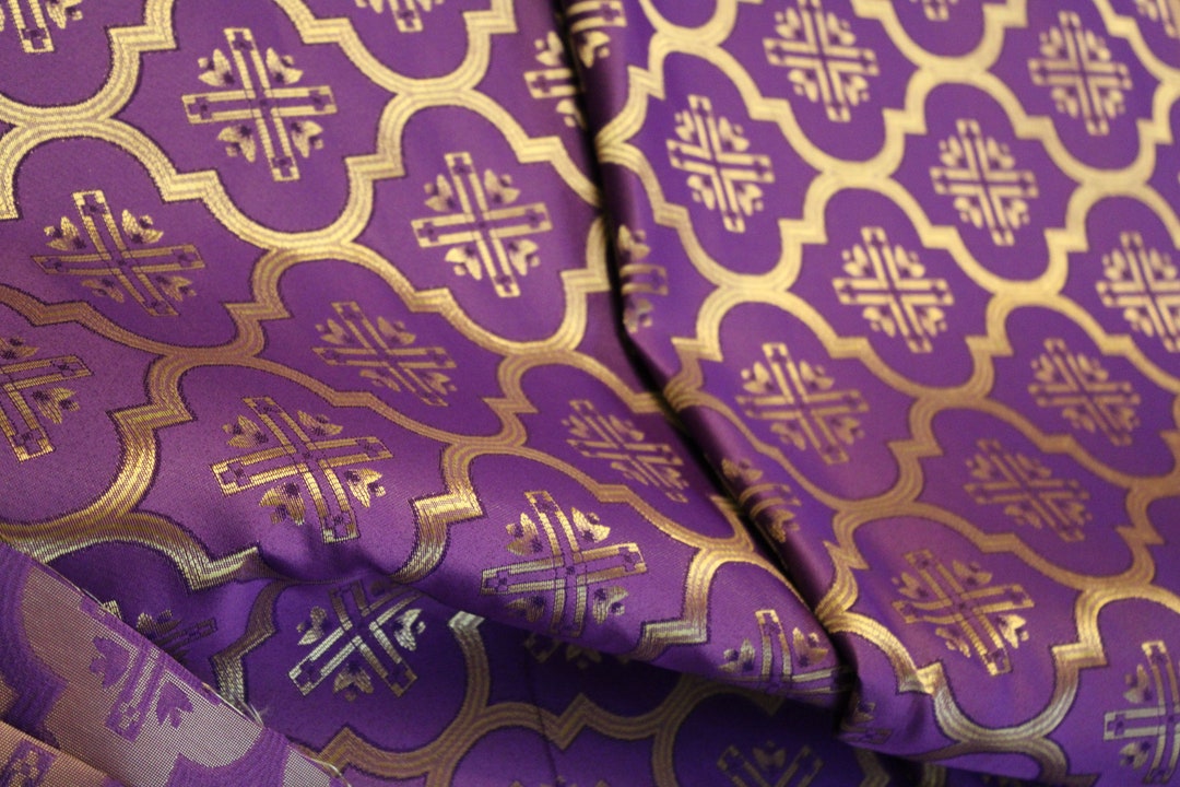 5.5 YARD 5 METER LITURGICAL Altar Catholic Cloth Fabric Red White Green ...