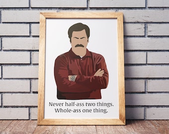 Ron Swanson Svg | Etsy