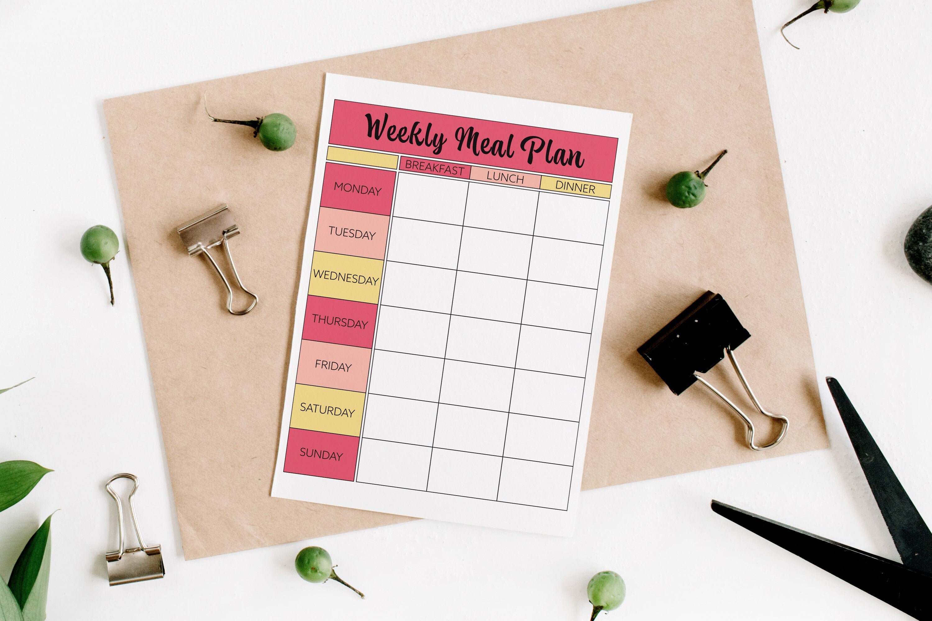 Planificateur de repas imprimable | Journal alimentaire | Plan de repas ...