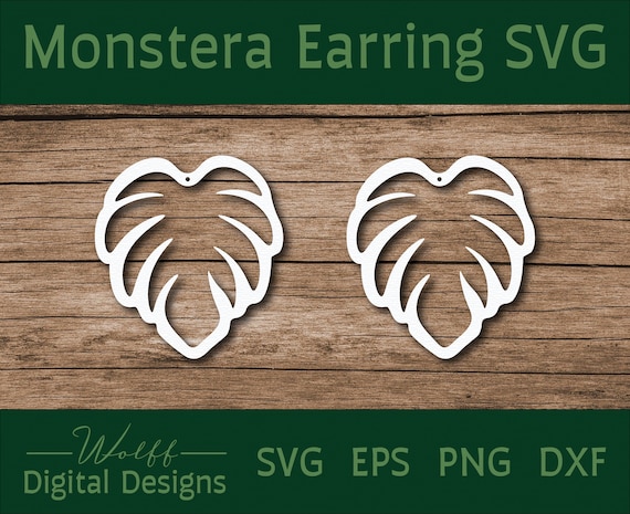 Earring SVG Monstera Earring Template Leather Earring SVG | Etsy