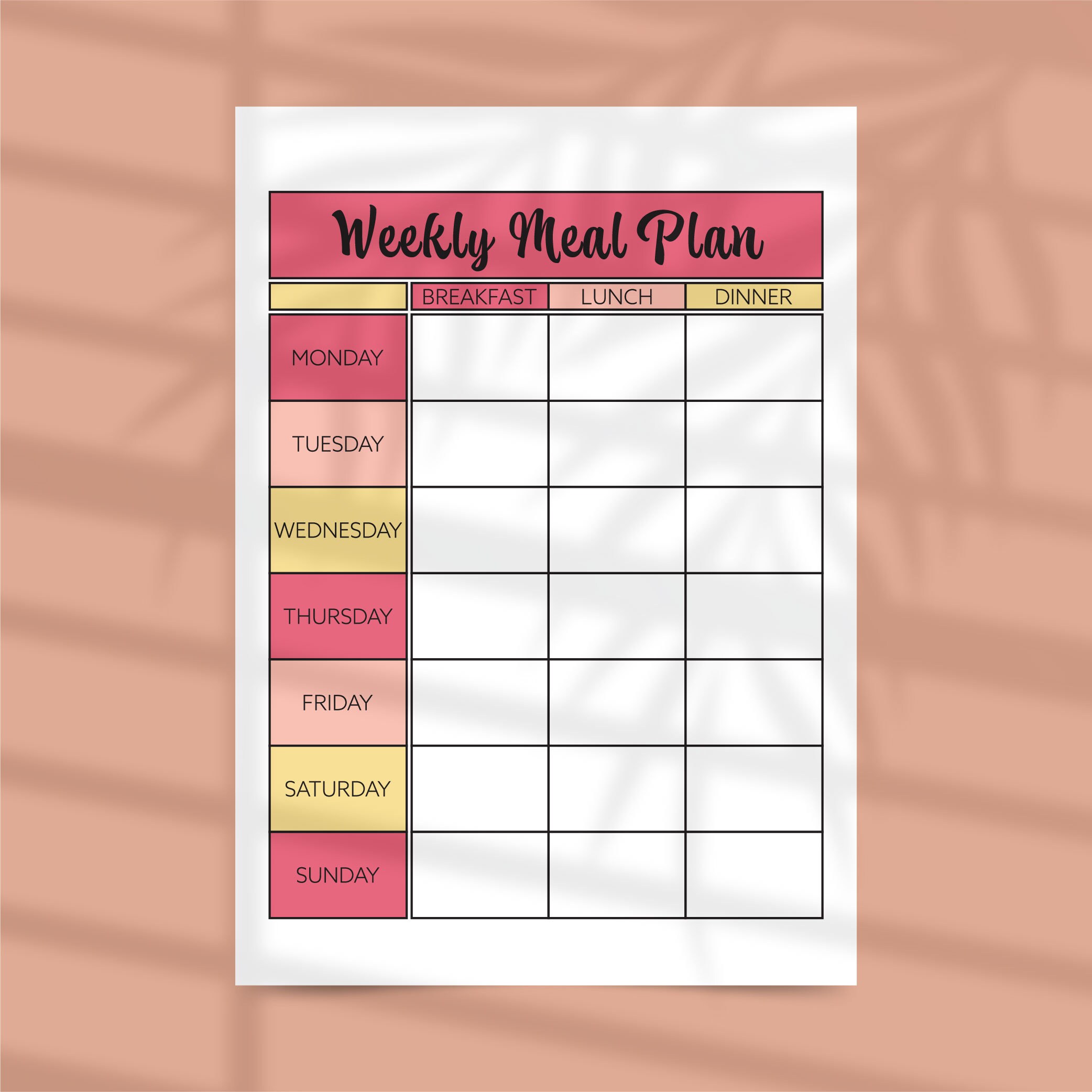 Planificateur de repas imprimable | Journal alimentaire | Plan de repas ...