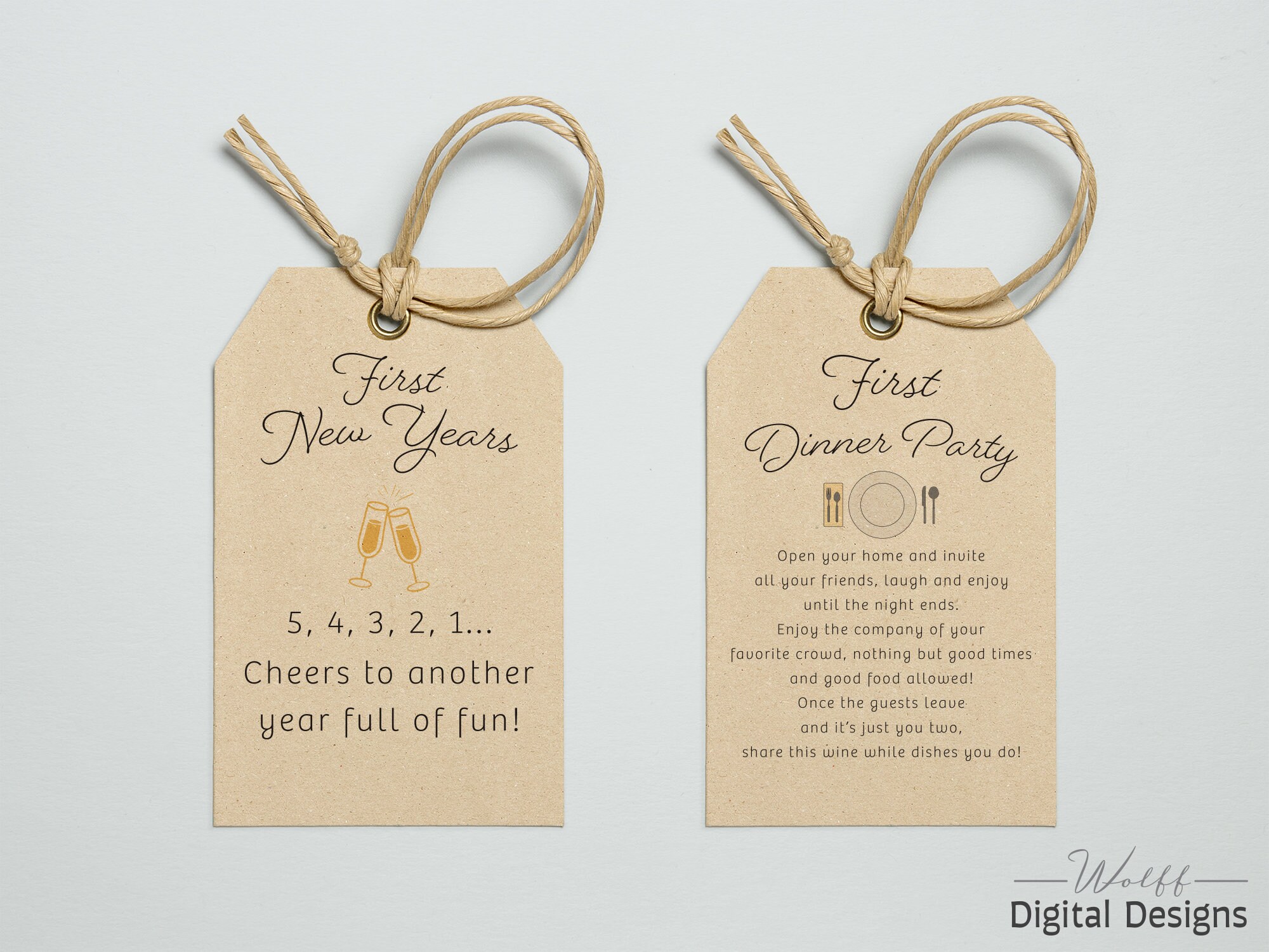 Marriage Milestones Wine Tags | Year of Firsts Wine | Custom Wine Label ...