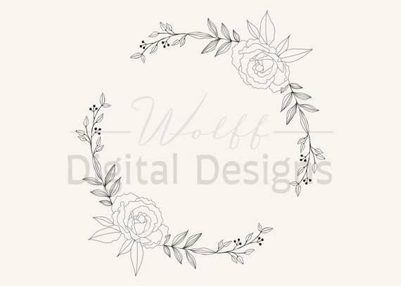 Floral Laurel Wreath Clip Art