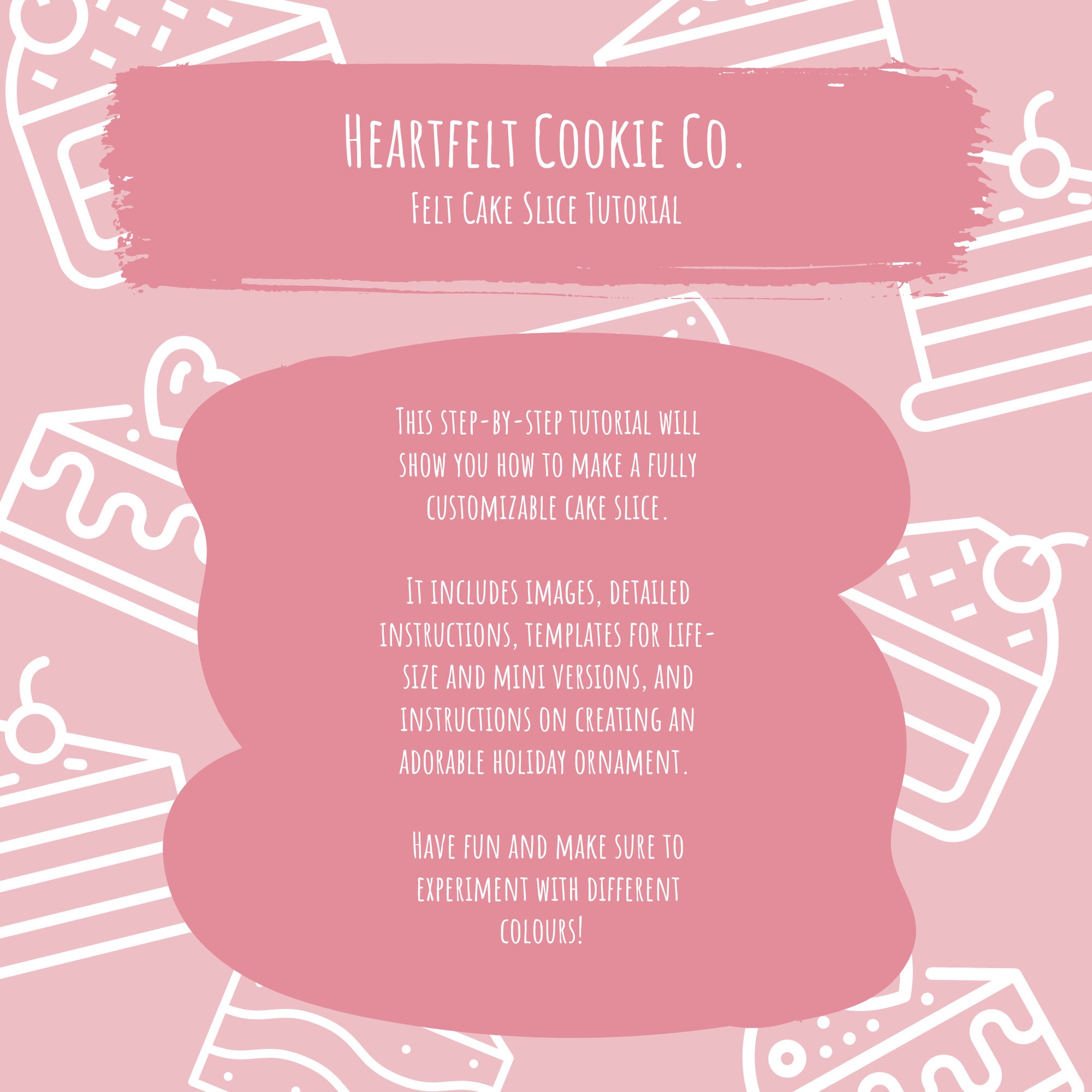 Felt Cake Slice Pattern and Tutorial (PDF) - Etsy