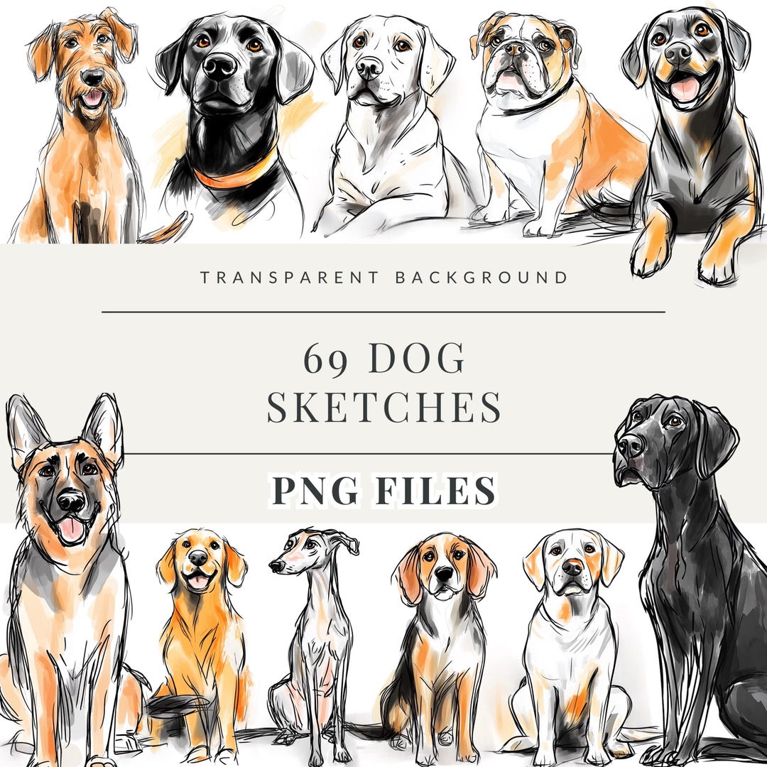 Dog Clipart Bundle, Puppy Dog Breed Clipart, Watercolor Dogs, Cute Dog ...