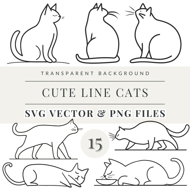 Cat Line Art - Etsy