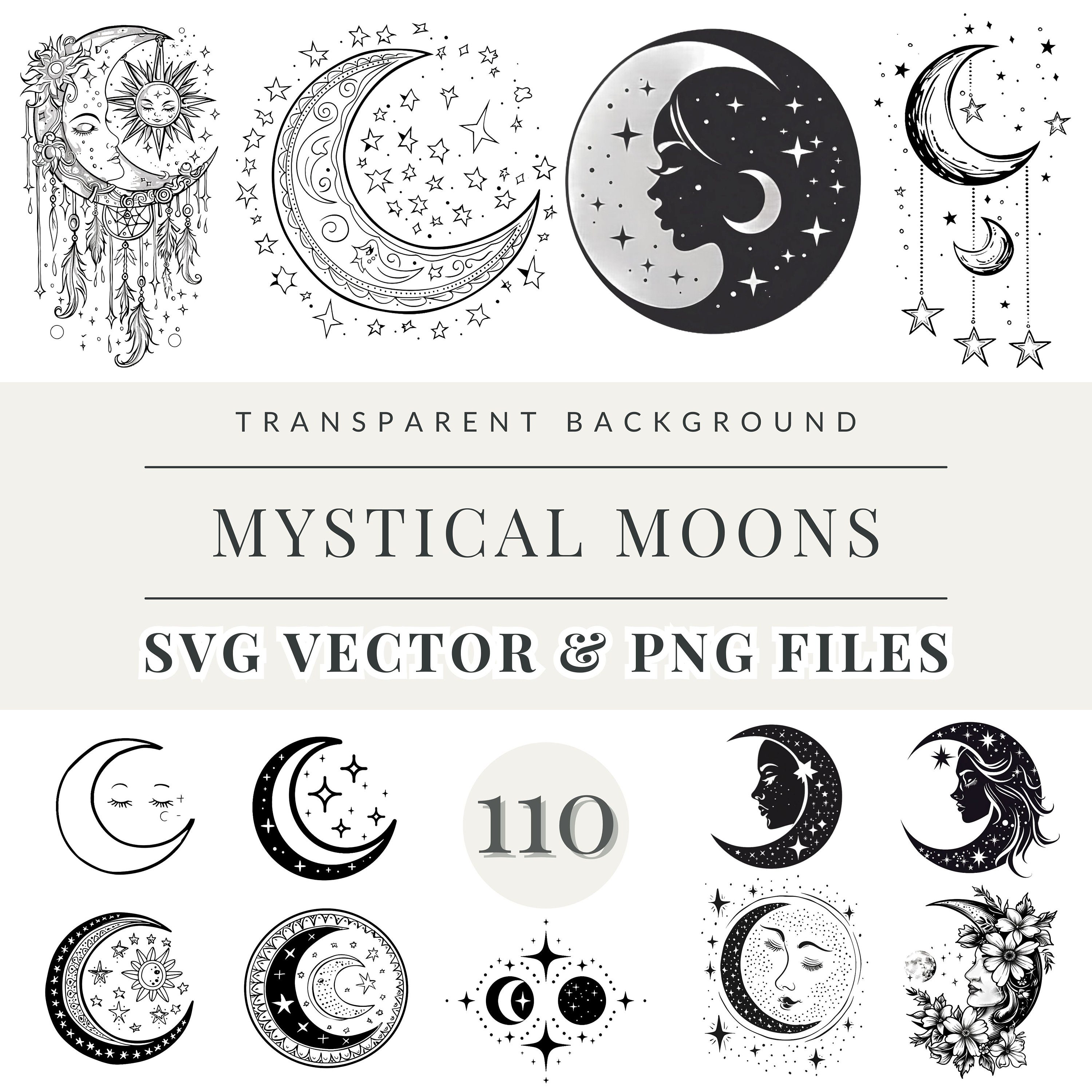 Moon SVG, Celestial SVG, Witchcraft Svg, Svg Files, Wicca Svg, Magic ...