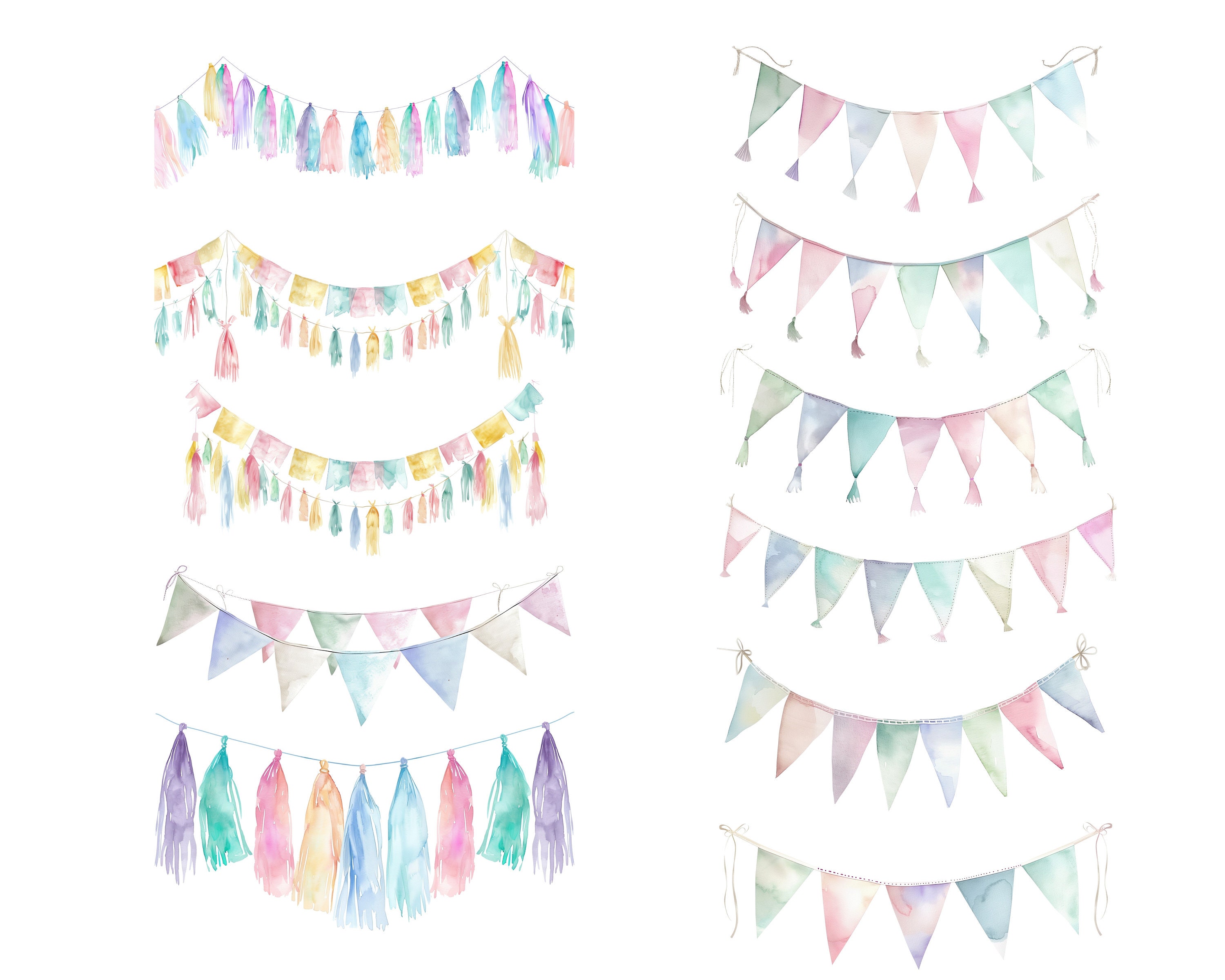 Watercolor Balloons Clipart Bundle Watercolor Bunting Clipart Birthday ...