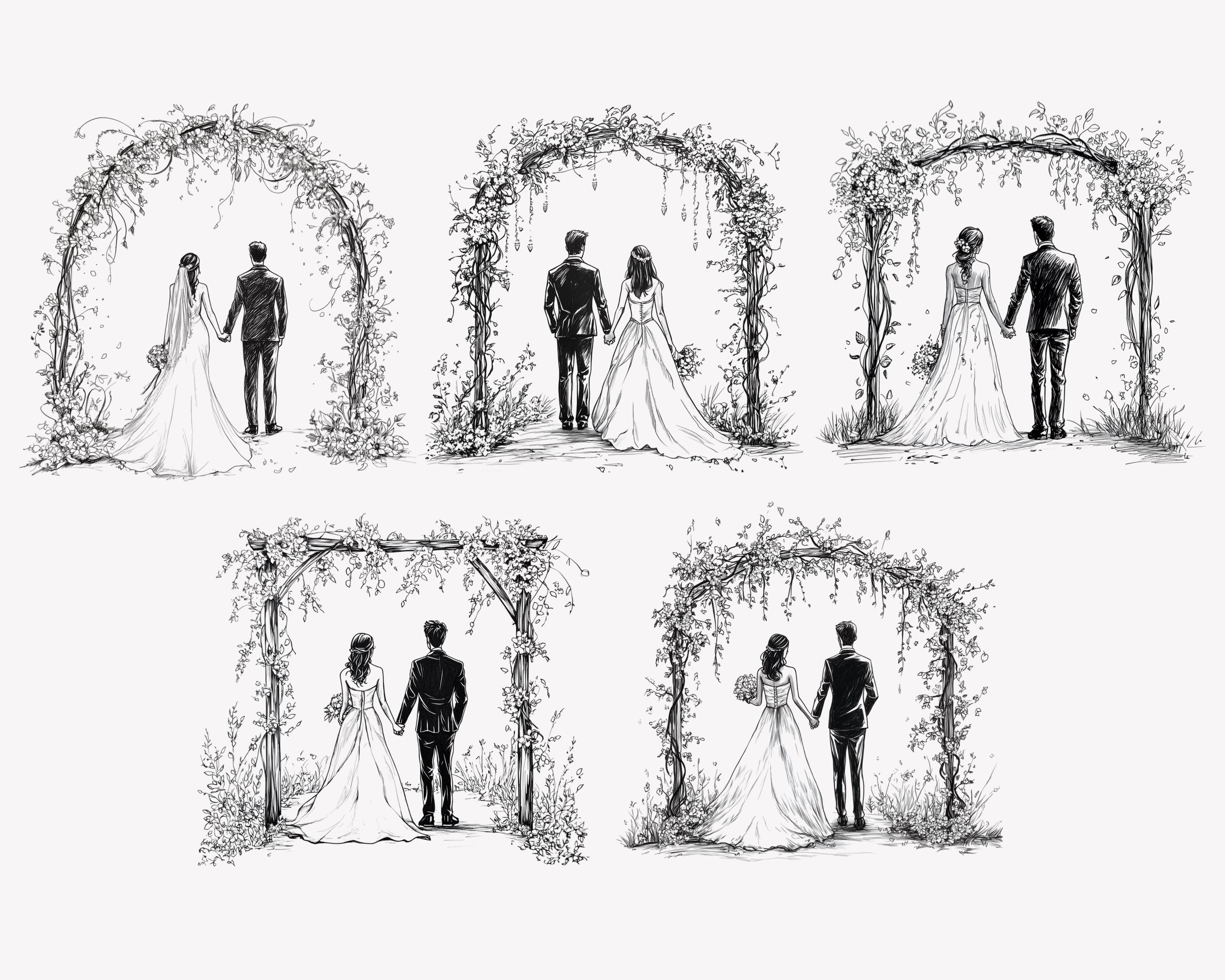 Bridal Clipart, Wedding Day SVG PNG, Wedding Arches, Chuppah Clipart ...