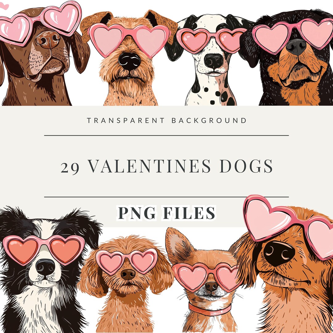 Dog Clipart Bundle, Valentines Dog Puppy Clipart, Watercolor Dogs, Cute ...