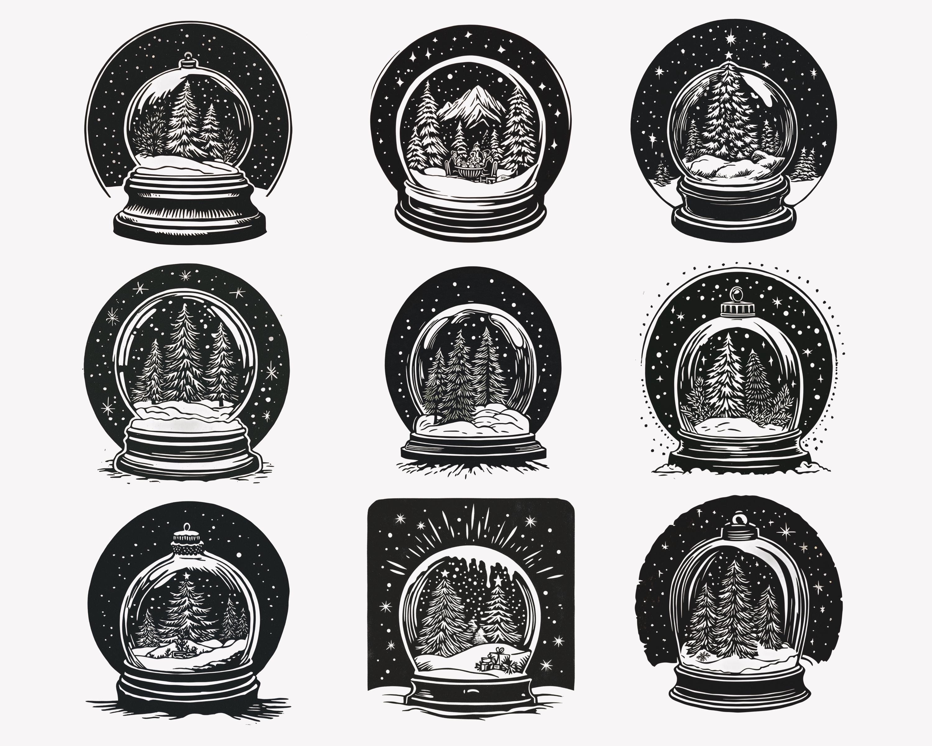 Snow Globe Clipart, Snow Globe Graphics for Christmas Crafts and Decor ...