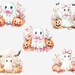 Coquette Ghosts Clipart ,cute Halloween Bundle, Floral Halloween Png ...