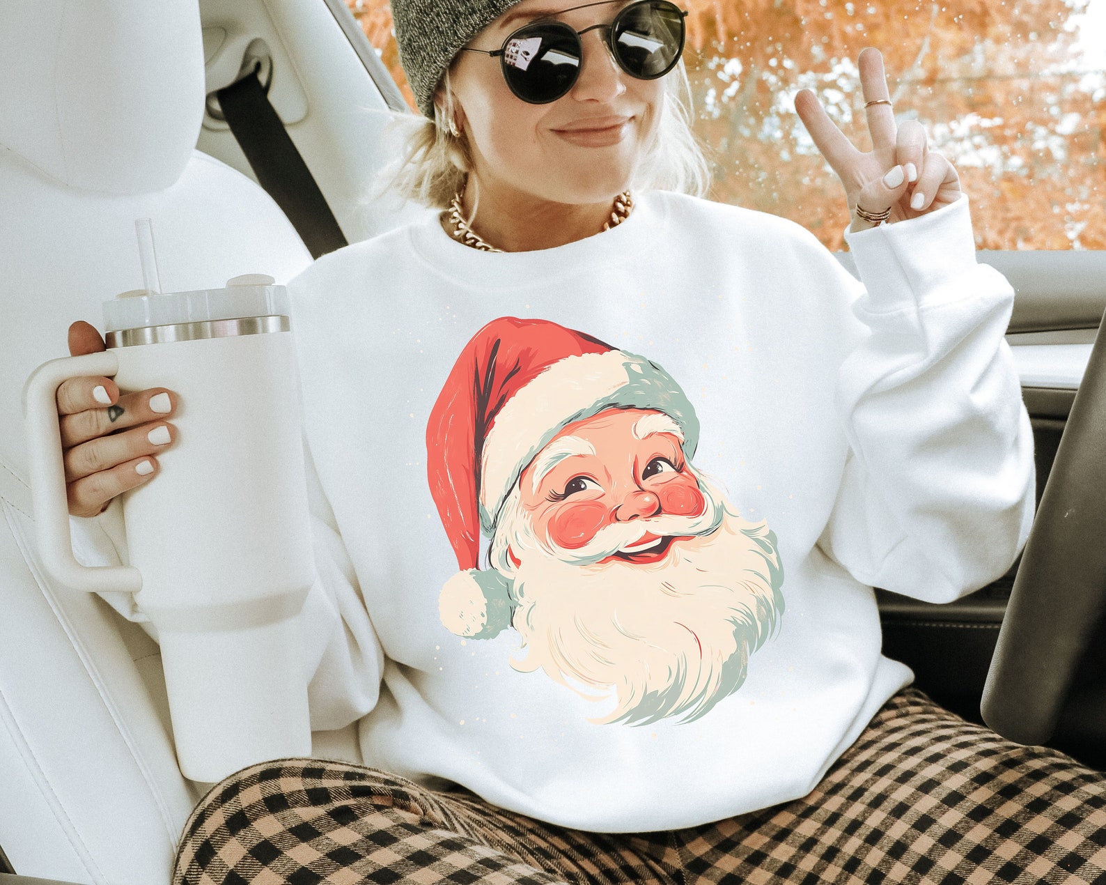 Vintage Santa Clipart, Retro Jolly Santa Graphics for Christmas Crafts ...