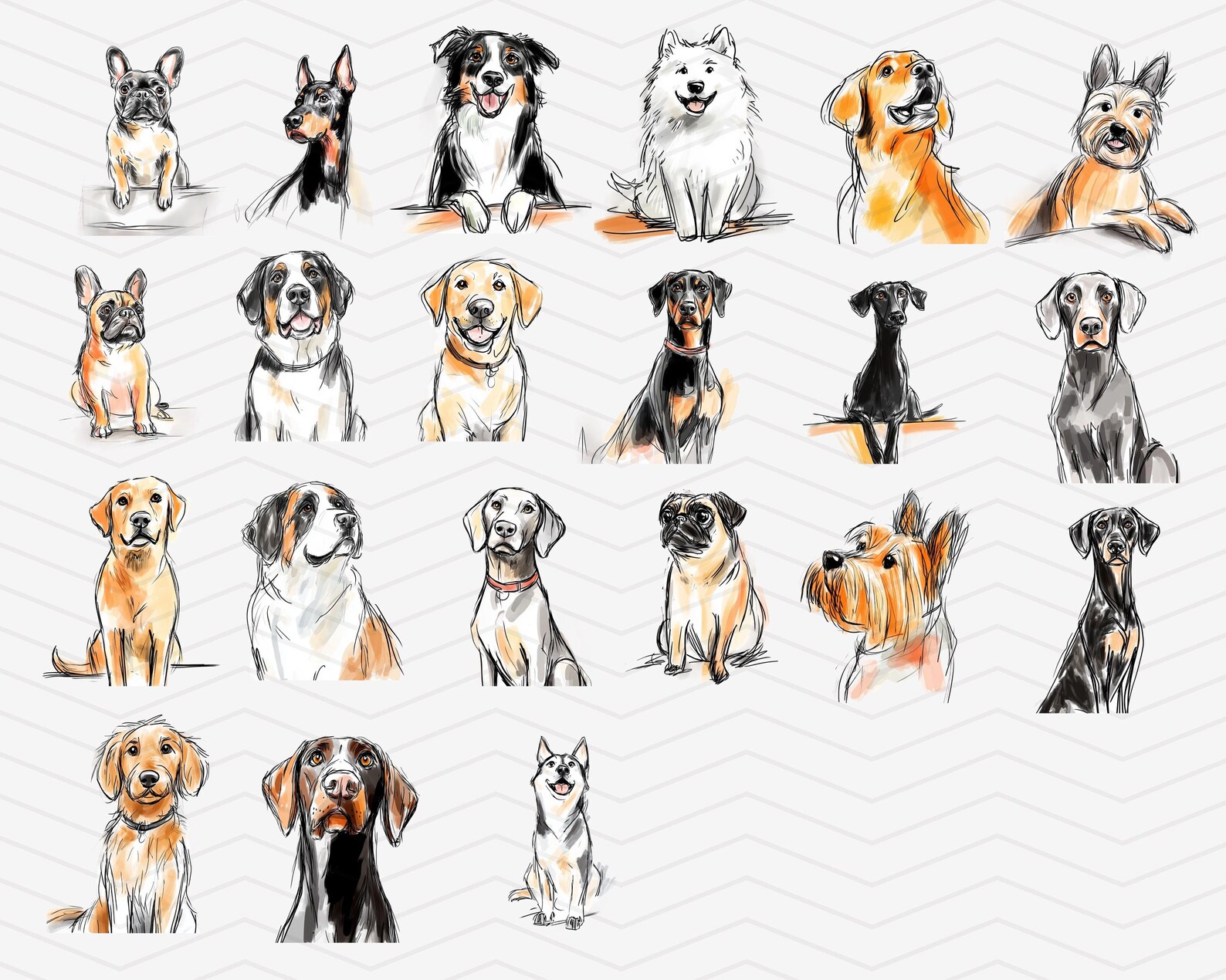 Dog Clipart Bundle VERSON 2, Puppy Dog Breed Clipart, Watercolor Dogs ...