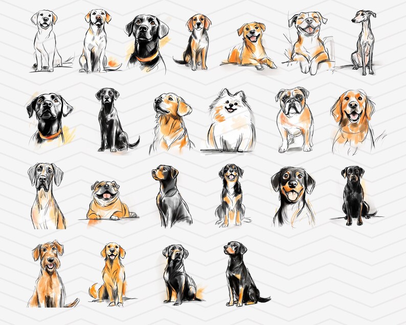 Dog Clipart Bundle, Puppy Dog Breed Clipart, Watercolor Dogs, Cute Dog ...