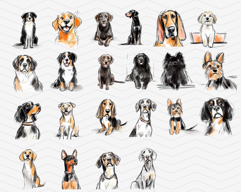 Dog Clipart Bundle VERSON 2, Puppy Dog Breed Clipart, Watercolor Dogs ...