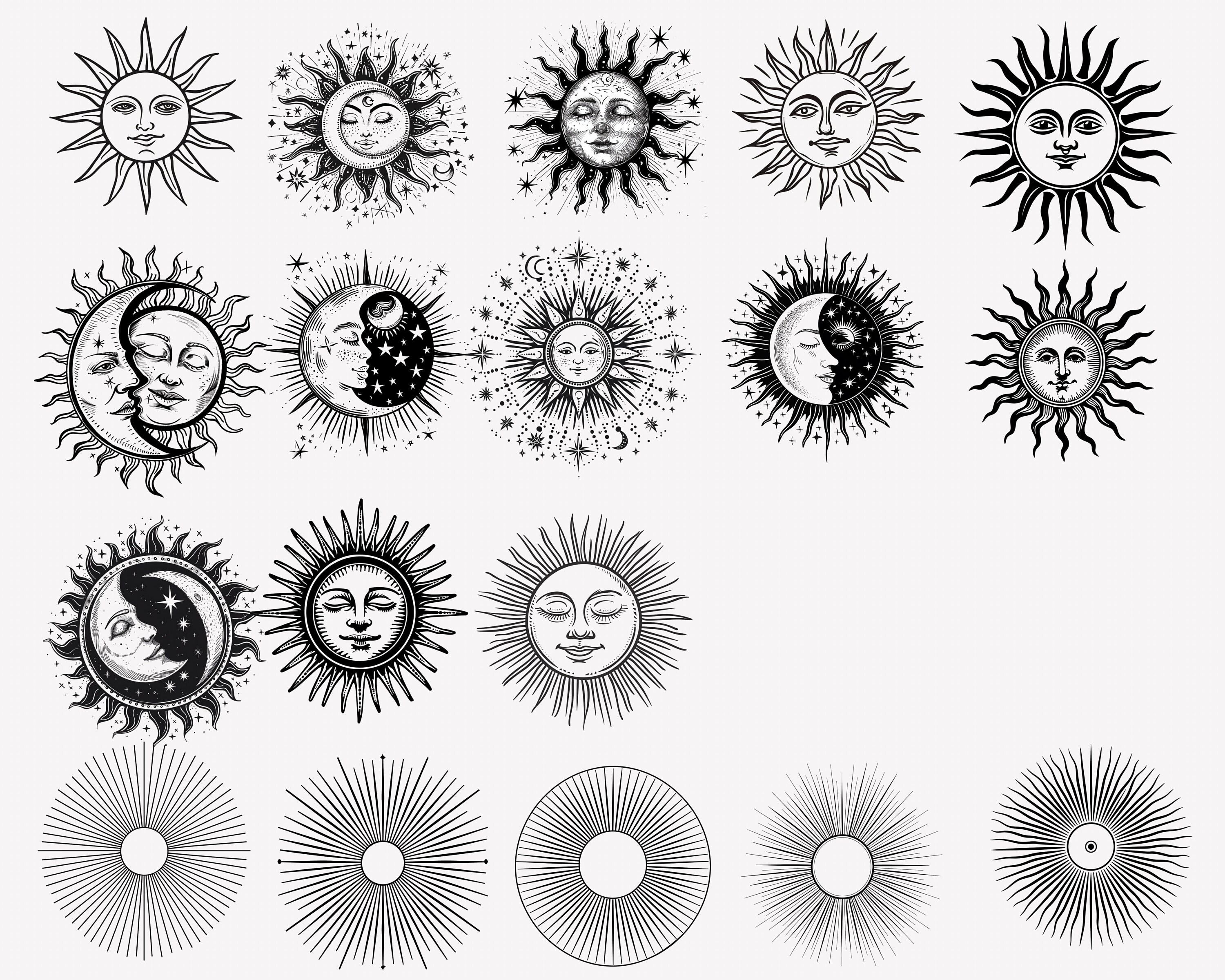 Sun SVG, Celestial SVG, Witchcraft Svg, Svg Files, Wicca Svg, Magic Svg ...