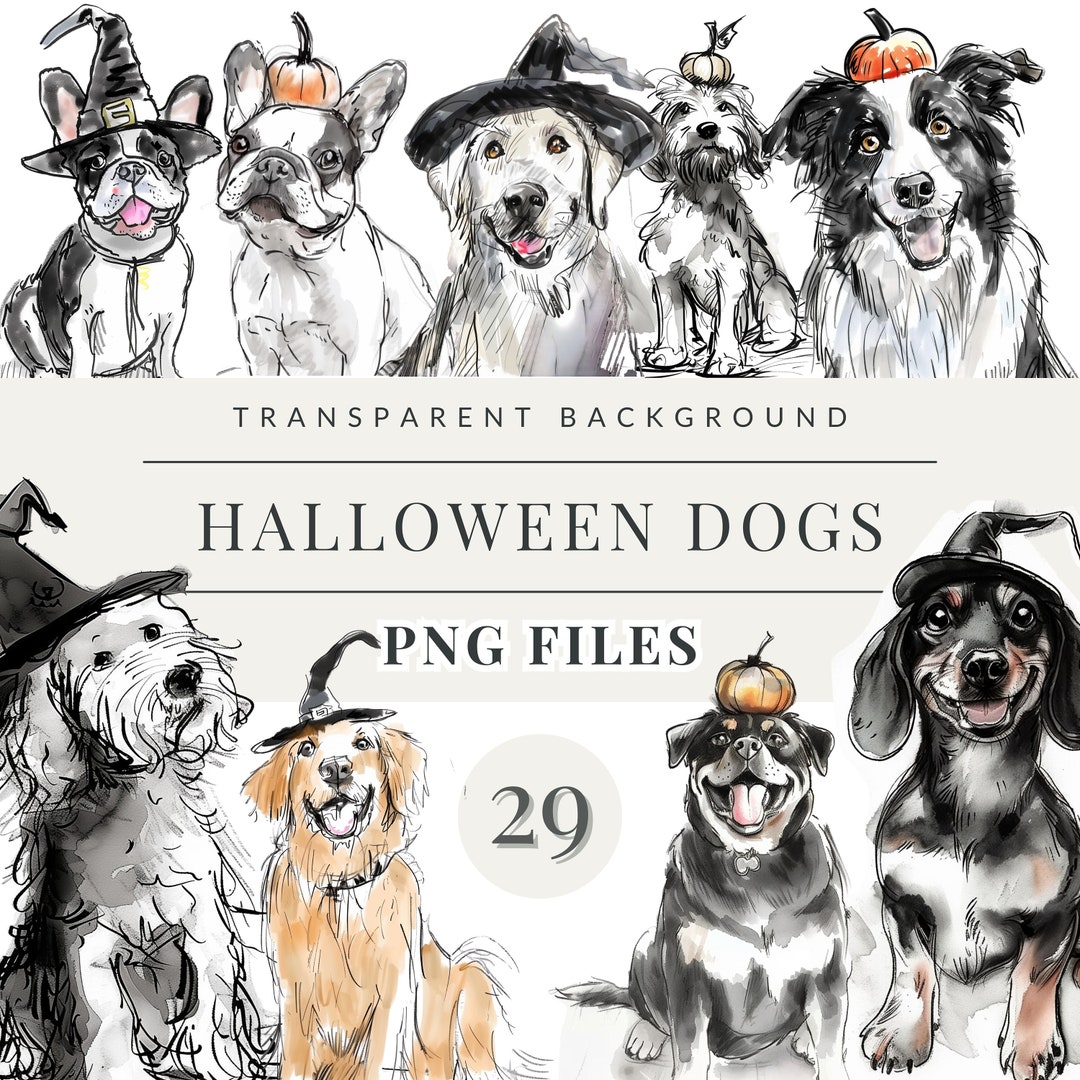Dog Clipart Bundle, Halloween Dog Puppy Clipart, Watercolor Dogs,cute ...