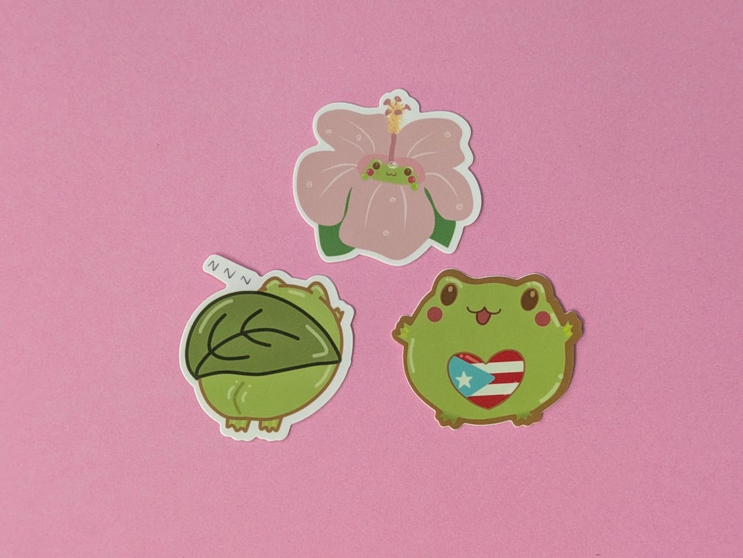 Kawaii Coquí, Cute Puerto Rican Frog Vinyl Stickers - Etsy