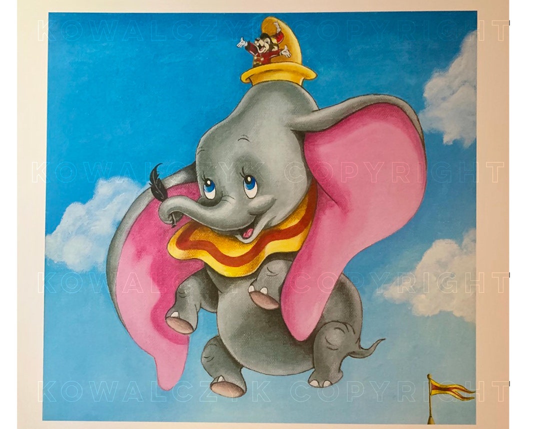Dumbo Hand-painted Print - Etsy