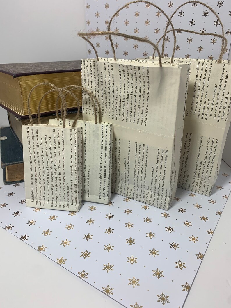 Mini Book Page Gift Bags - Etsy