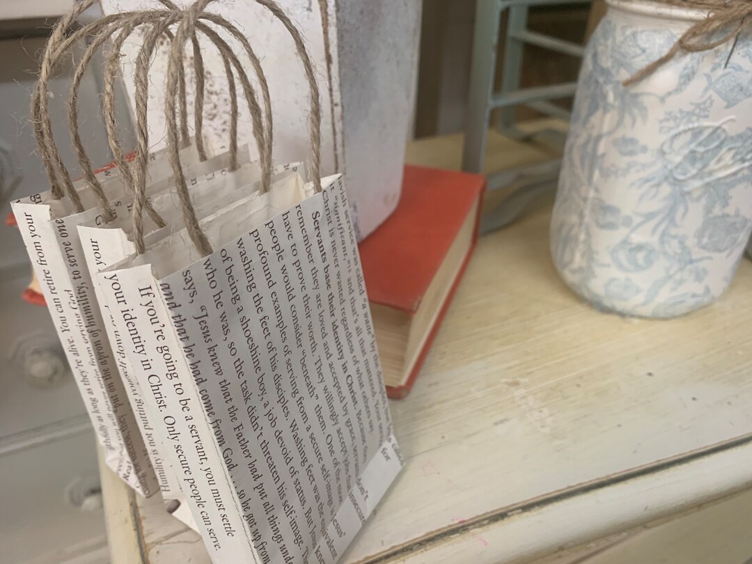 Mini Book Page Gift Bags - Etsy