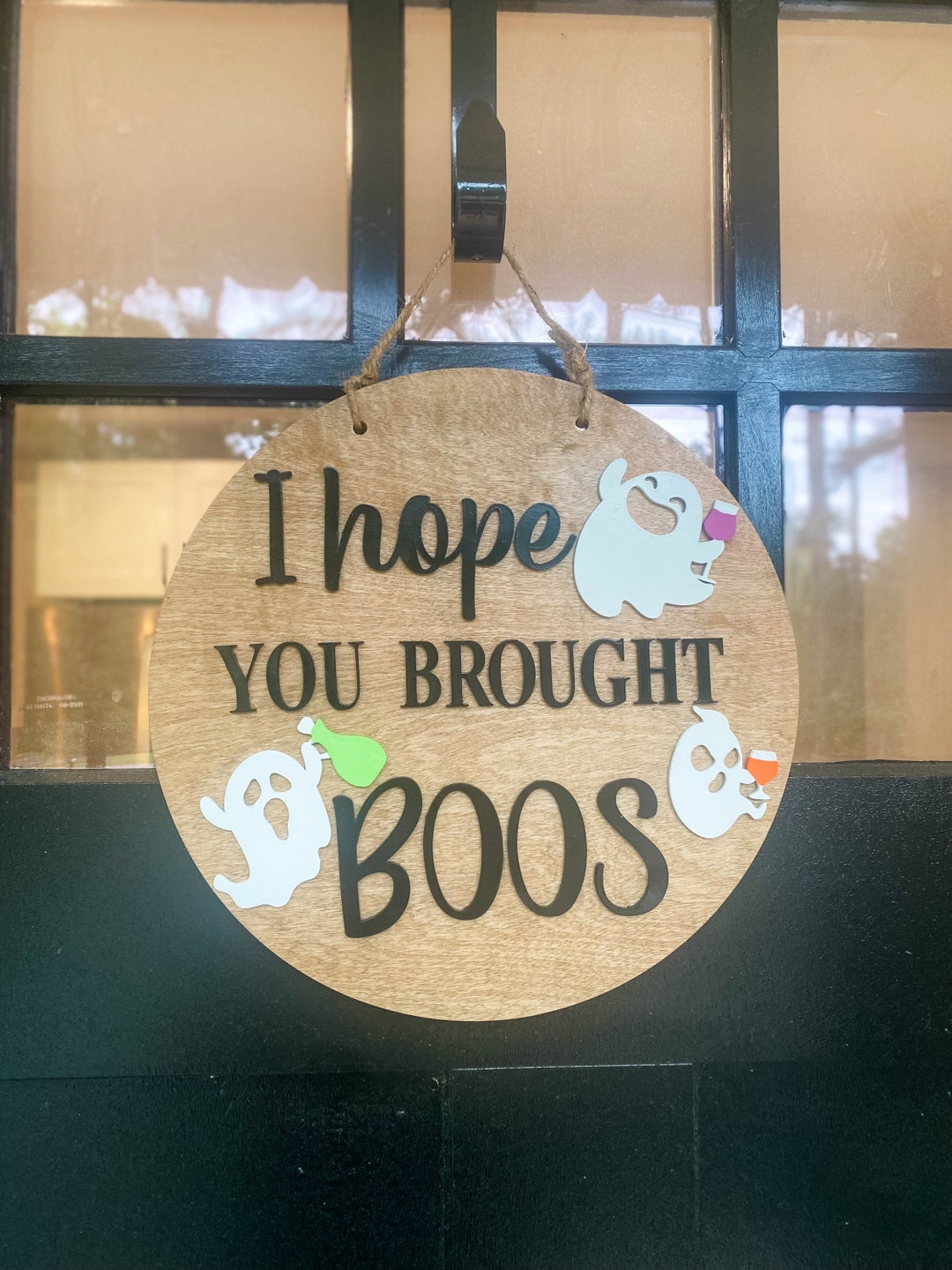 Hope You Brought Boos Decorative Wood Sign, Halloween Door Hanger ...