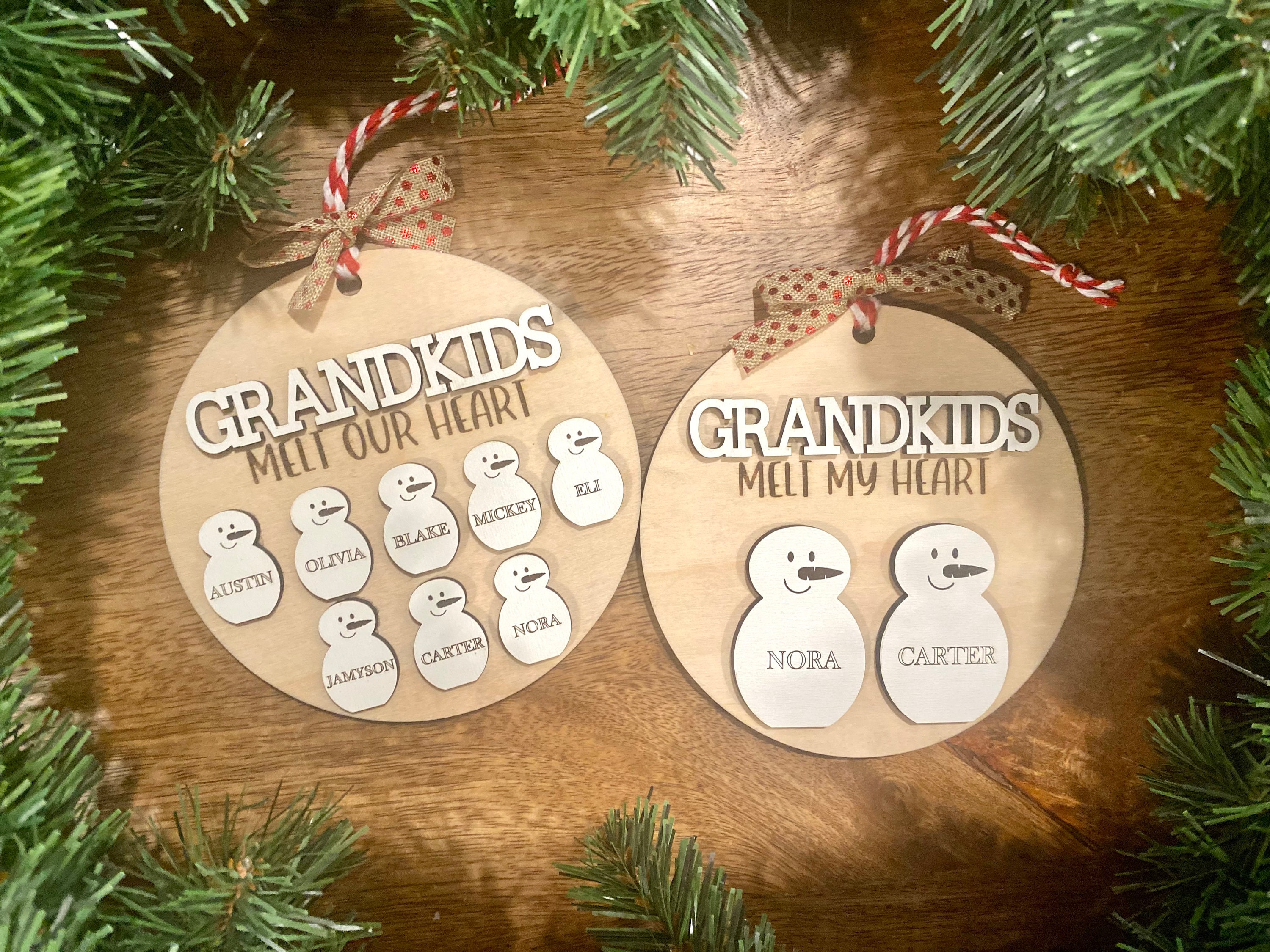 Grandkids Melt Our Heart Ornament Grandparent Ornament Personalized Family Ornament Christmas Ornament Christmas Gift Grandparent Gift Etsy