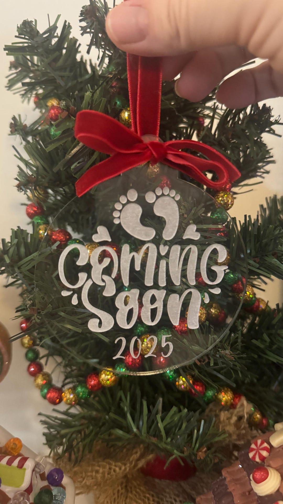Coming Soon Christmas Ornament, 2025 Baby Announcement Gift, New Baby ...