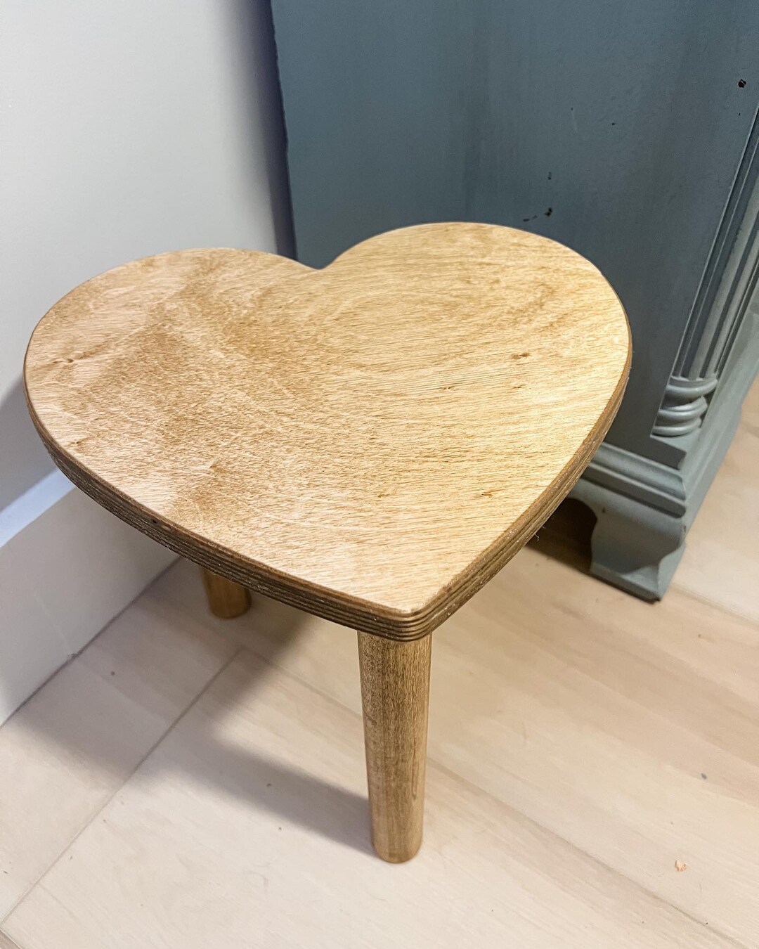 Wooden Heart Stool, Decorative Accent Stool, Plant Stand, Nursery Decor ...