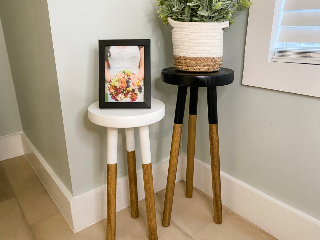 Wood Plant Stool, Wood Accent Stool, Reverse Dipped Stool - Etsy