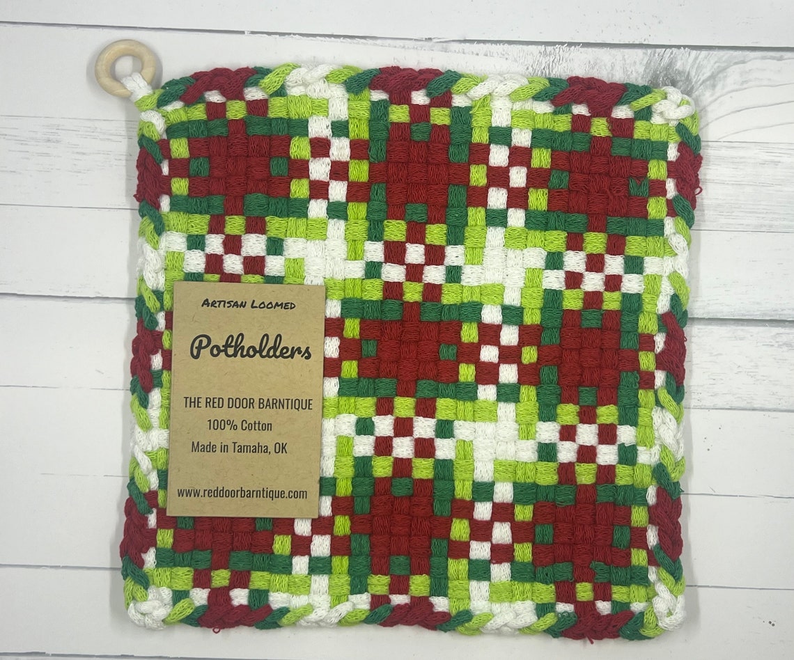 Handmade Loom Potholder/trivet artisan Home Gift, Colorful Kitchen ...